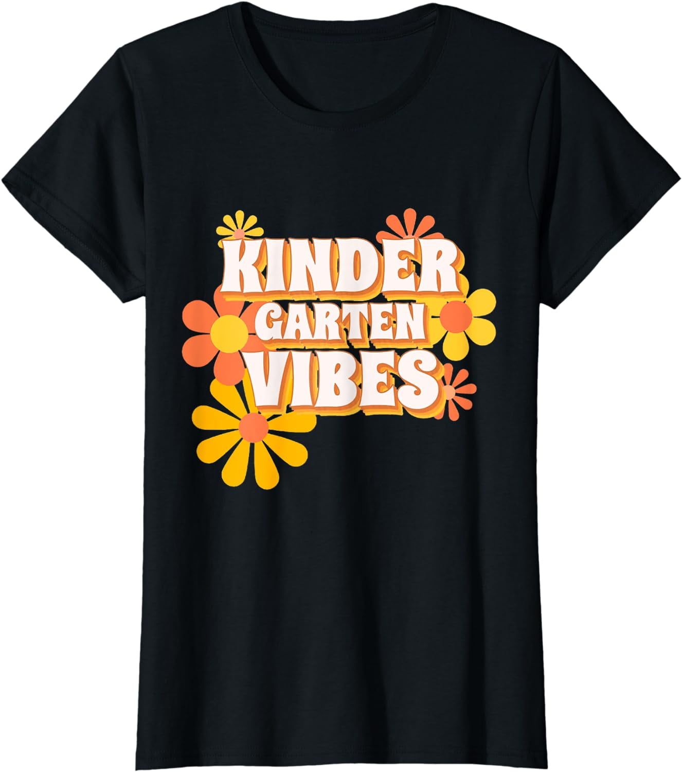 Groovy Hello Kindergarten Vibes Retro Teacher Back To School T-Shirt ...
