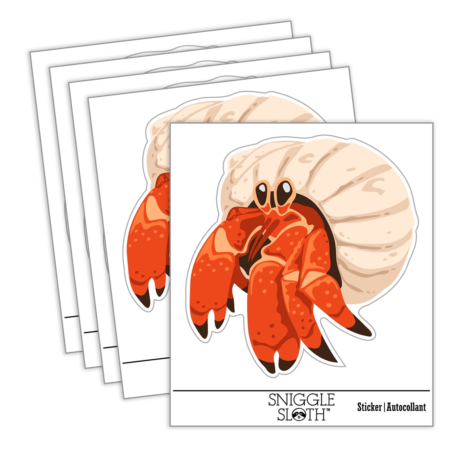 Groovy Hermit Crab on Beach Car Window Bumper Water Bottle Phone Tablet ...