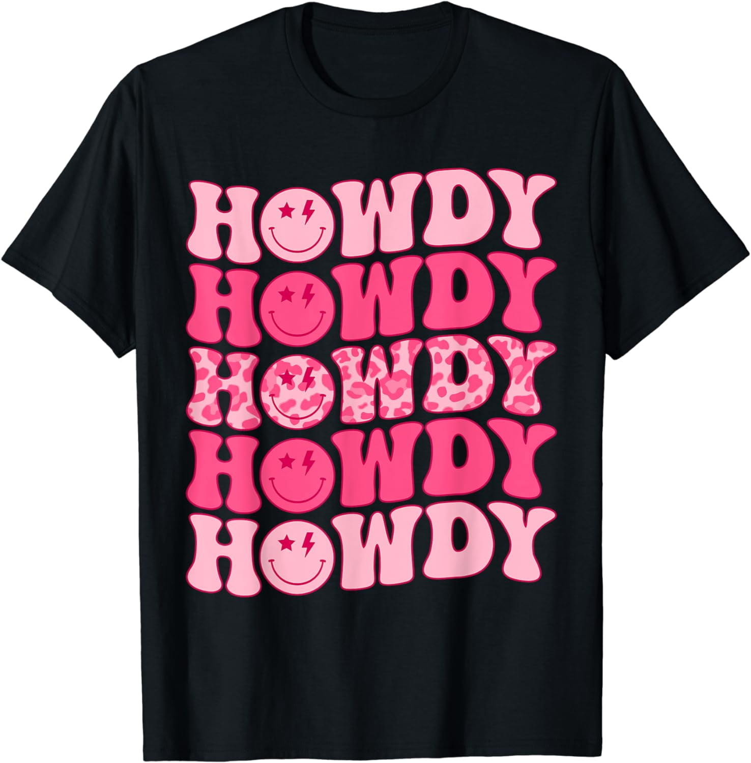 Groovy Howdy Western Girl Country Rodeo Pink Cowgirl Retro T-Shirt ...