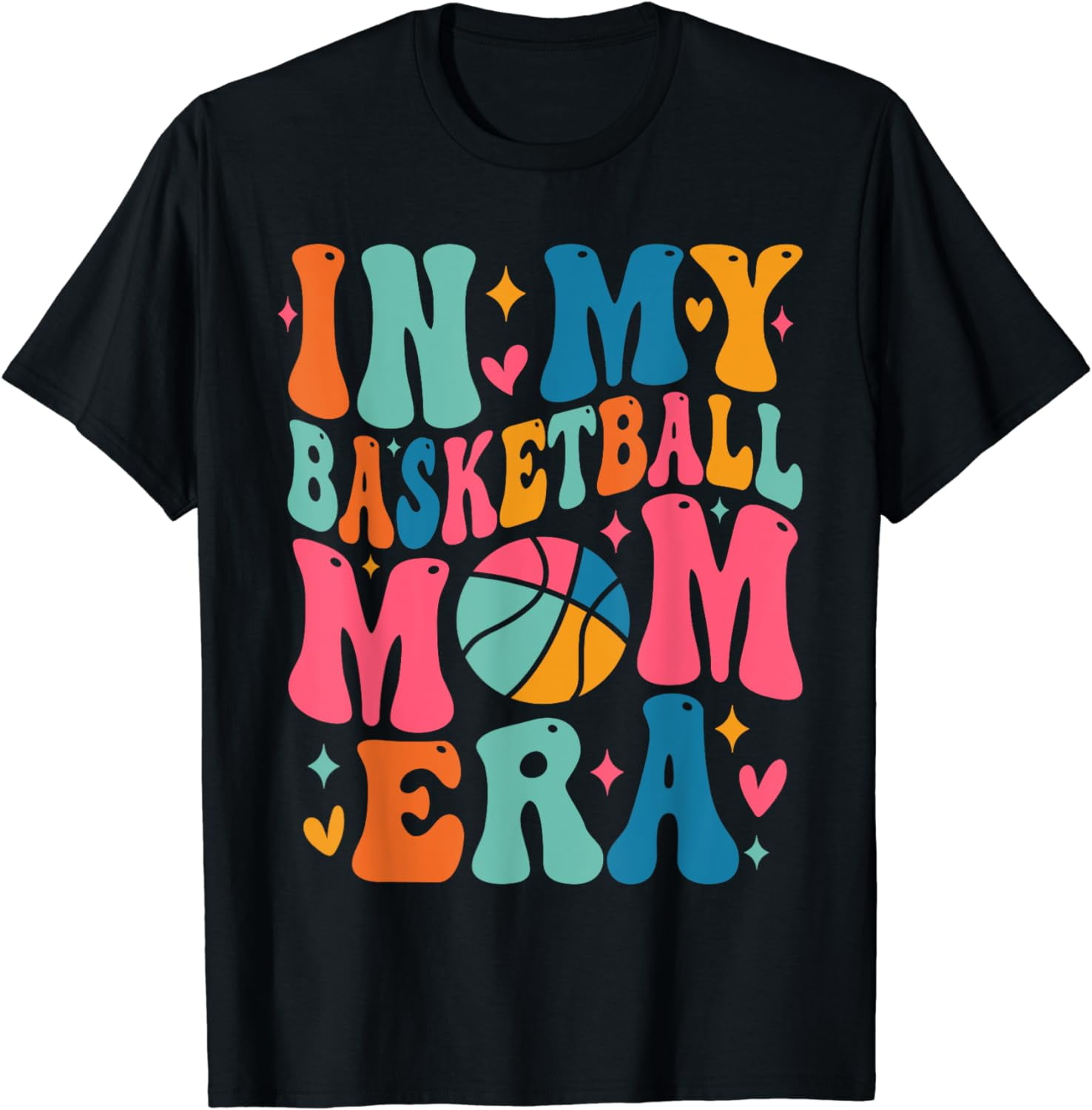 Groovy In My Basketball Mom Era Basketball Mama Mother T-Shirt ...