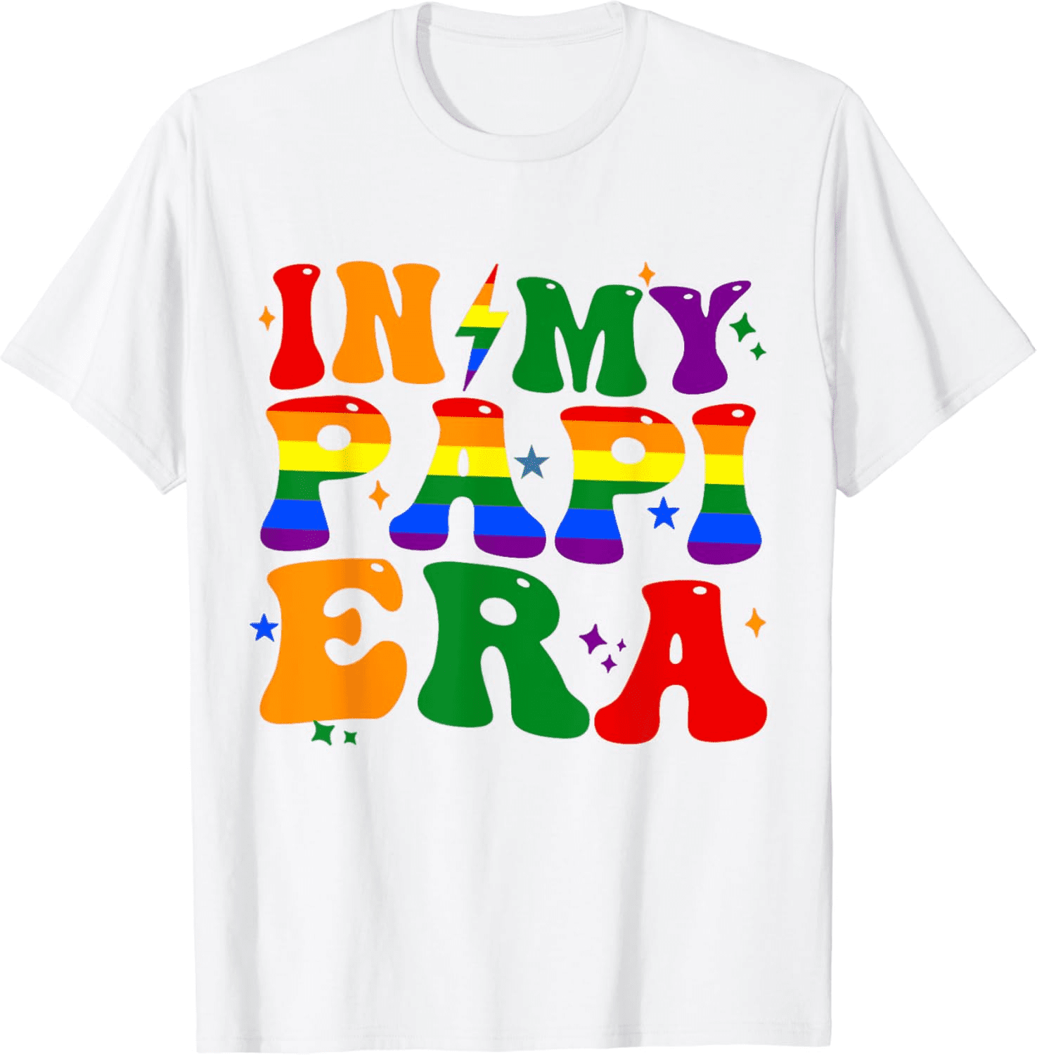 Groovy In My Papi Era Pride Month LGBTQ Fathers Day For Men T-Shirt ...