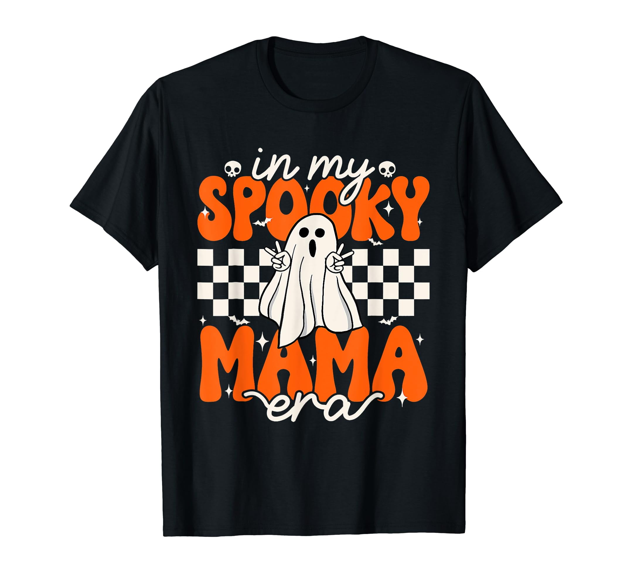 Groovy In My Spooky Mama Era Cute Ghost Halloween Mom Women T-Shirt ...