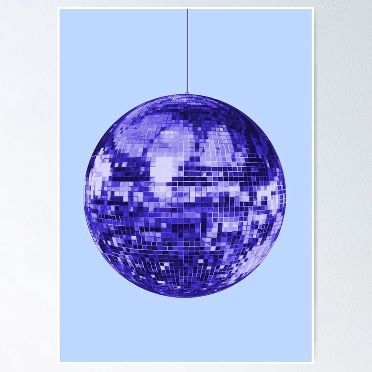 Groovy Indigo Disco Ball Poster- Unframed Poster | Wall Art | Perfect ...