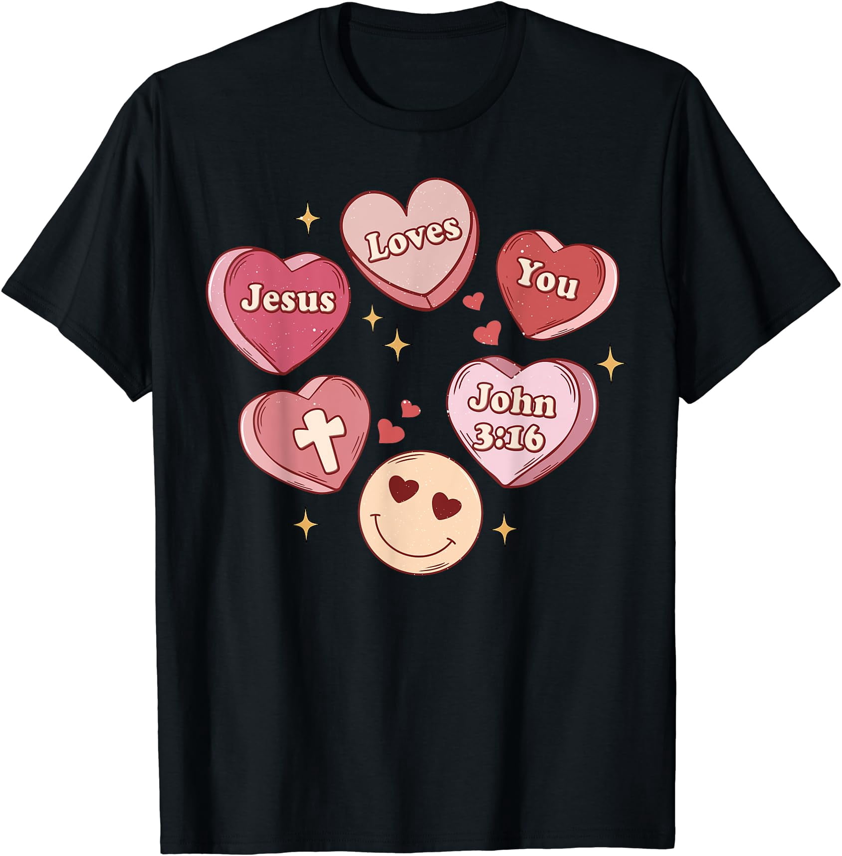 Groovy Jesus Loves You T-Shirt with Heart Design for Positive Vibes ...