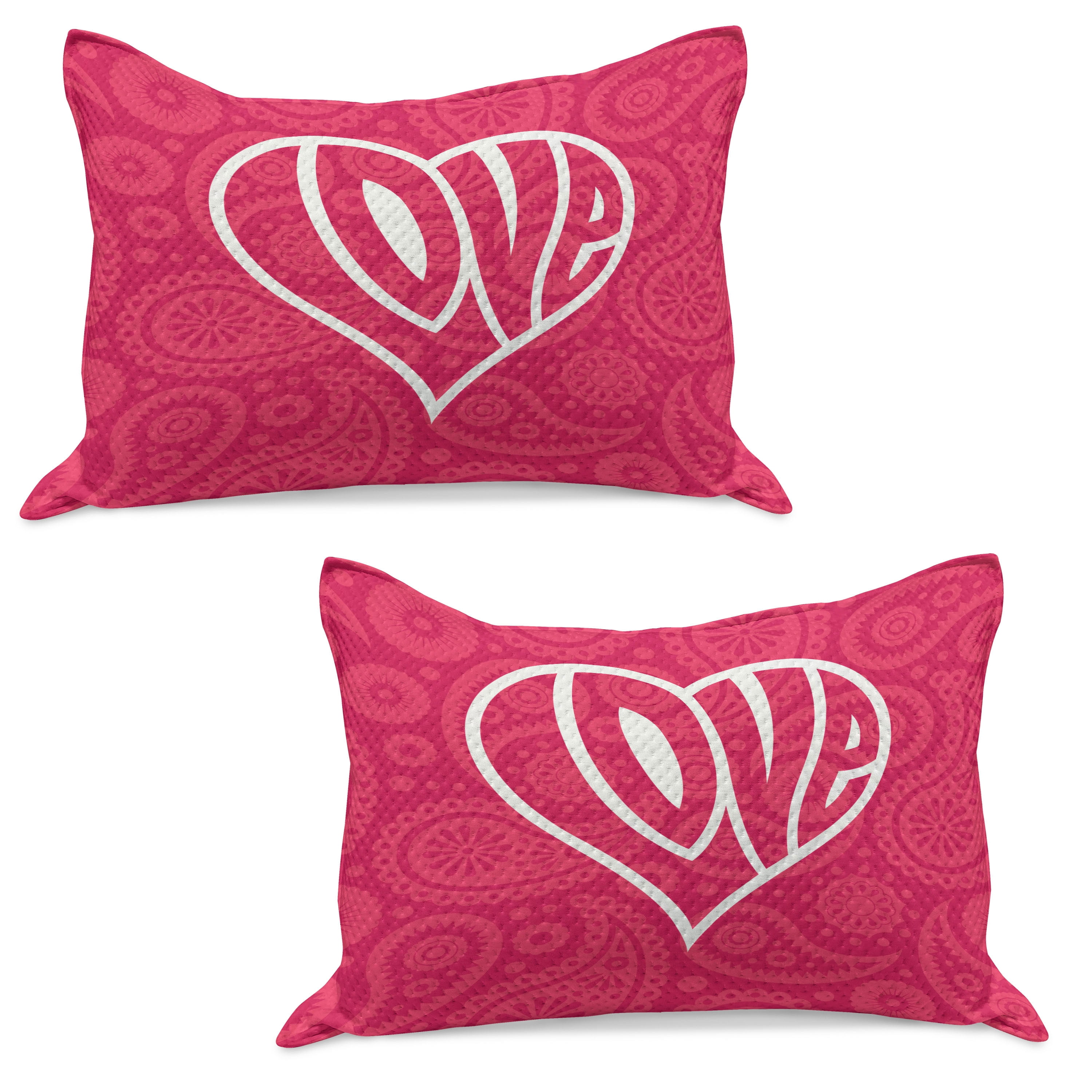 Groovy Knitted Quilt Pillowcover Set of 2, Big Heart with Background ...