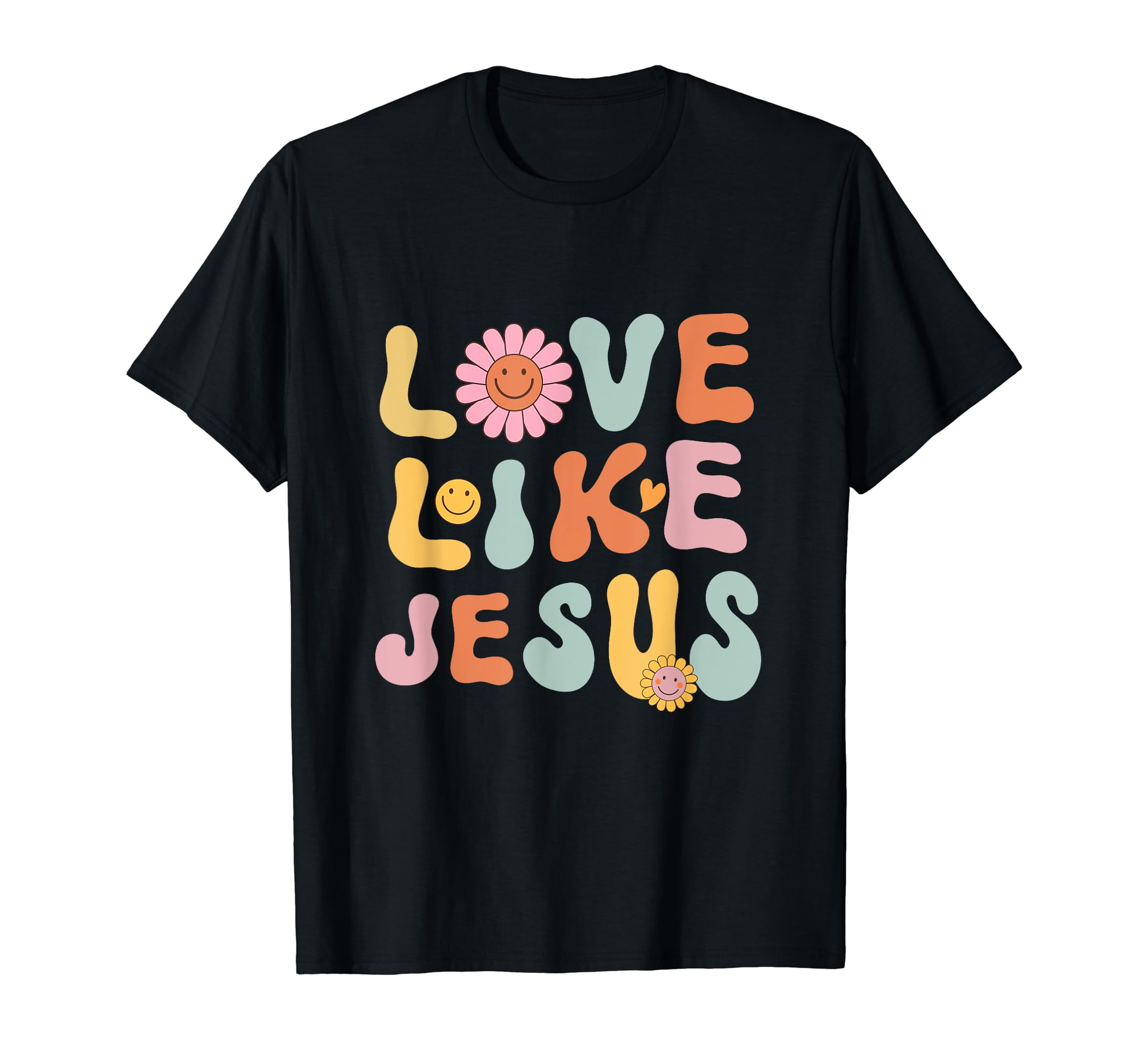 Groovy Love Like Jesus Religious God, Girls Women Christian Vintage ...