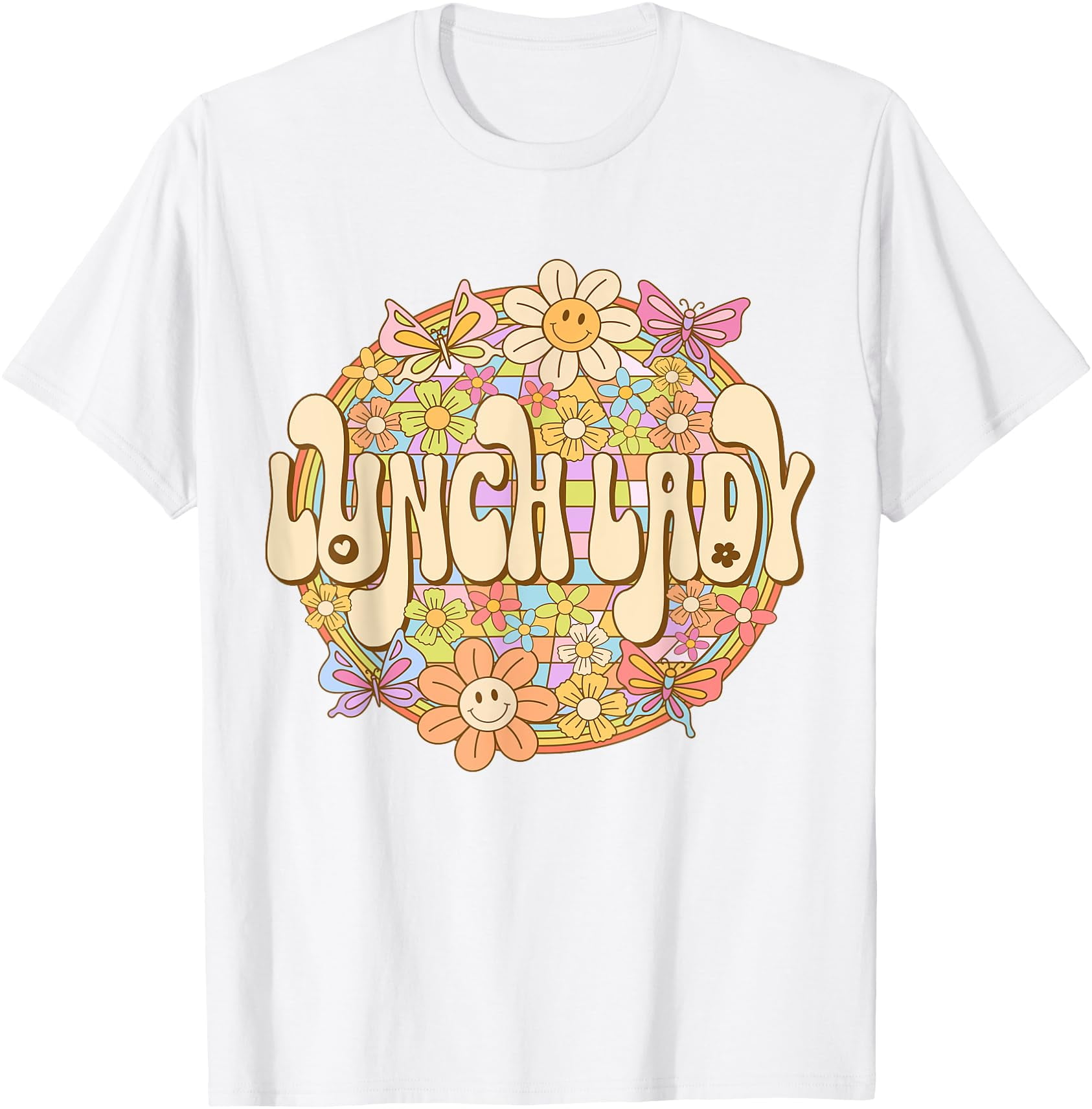 Groovy Lunch Lady Life School Cafeteria Worker Crew Ladies T-Shirt ...