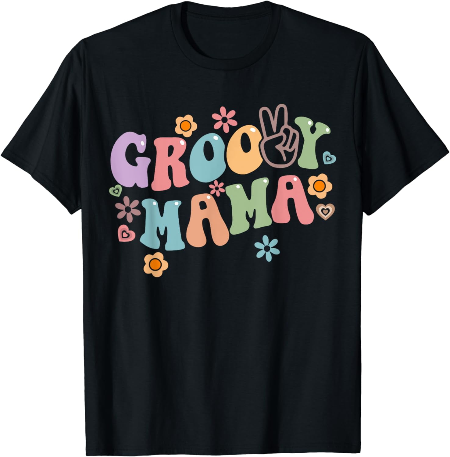 Groovy Mama 70s Aesthetic 1970's Retro Groovy Mom Style T-Shirt ...