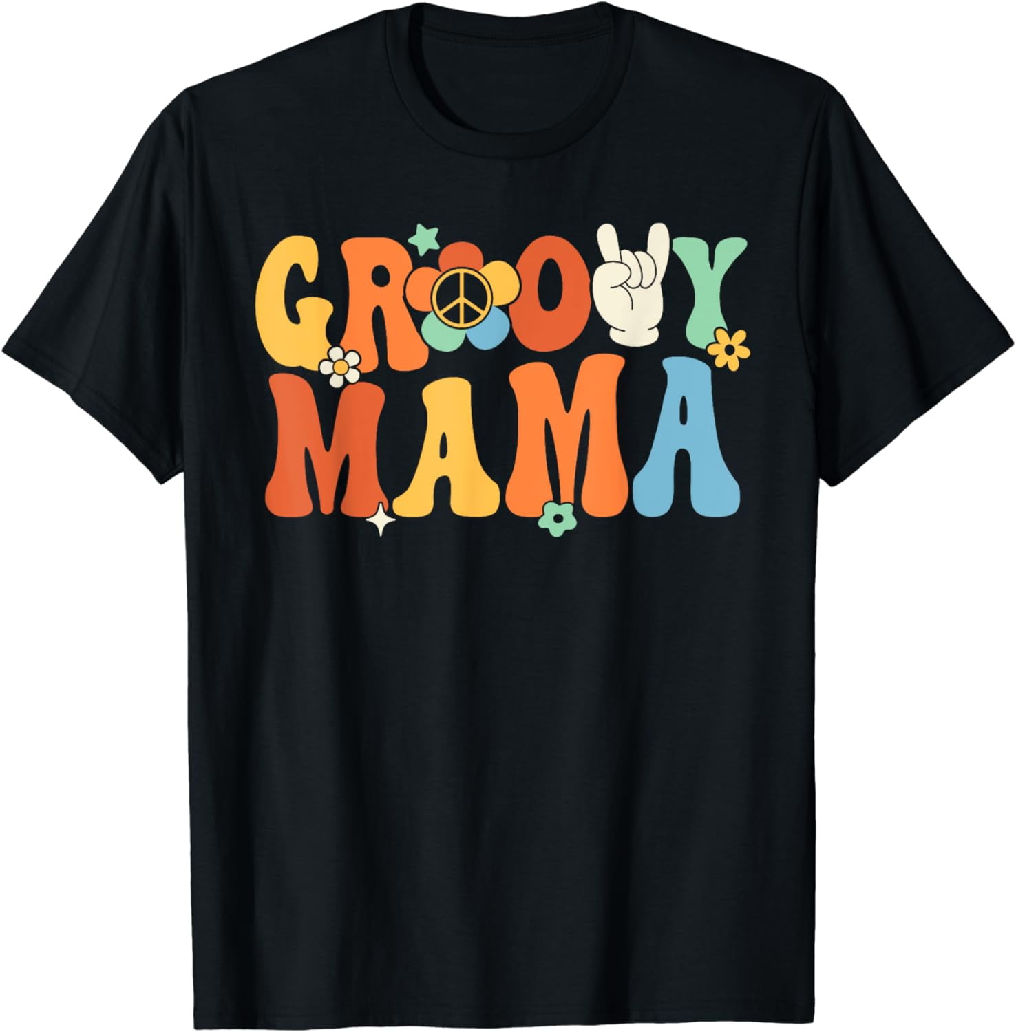Groovy Mama Retro Mom Matching Family 1st Birthday Party T-Shirt ...