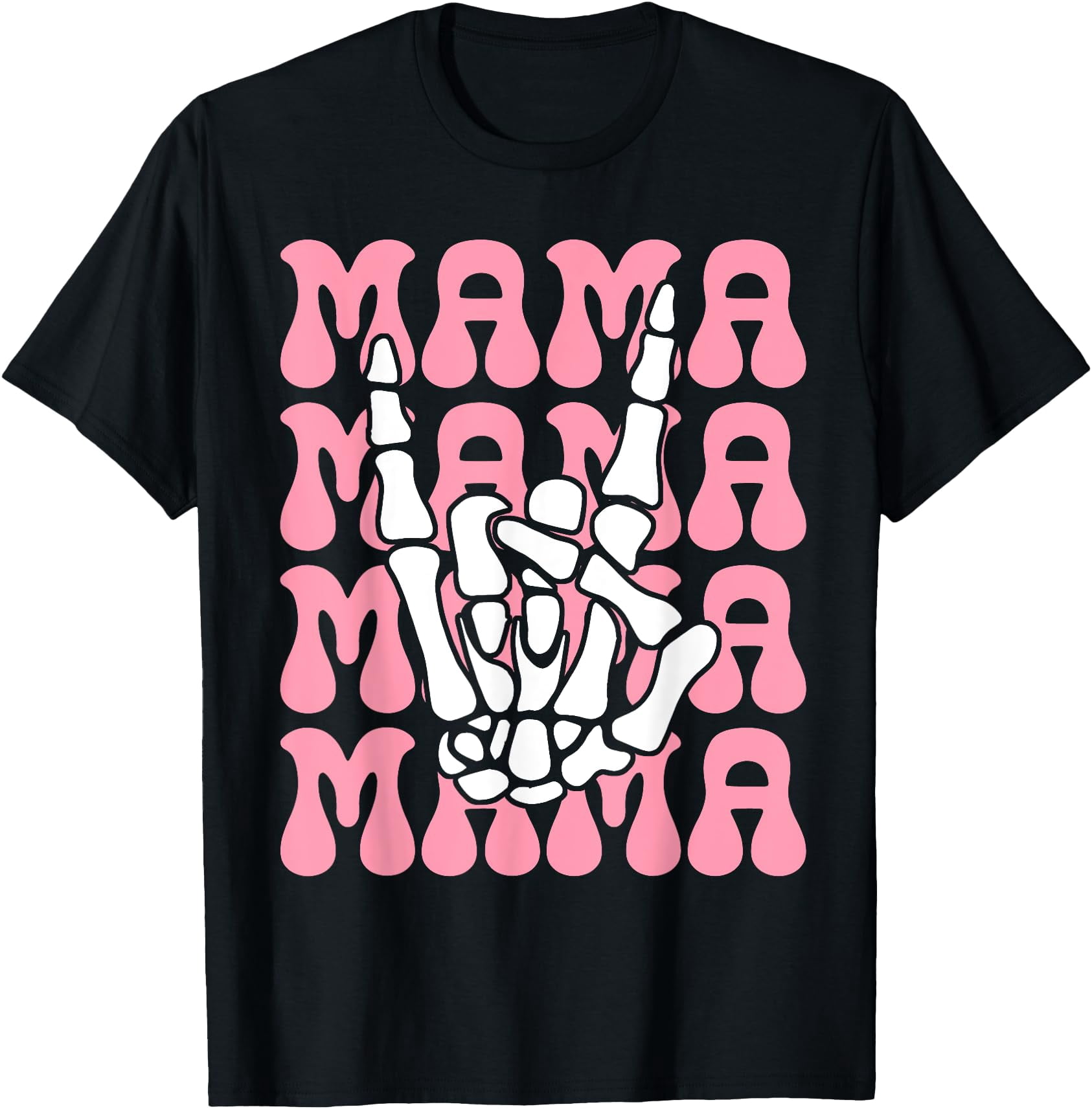 Groovy Mama Rock & Roll Skeleton Hand 2nd Birthday T-Shirt Celebration ...