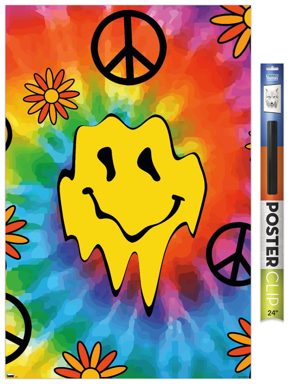 Groovy Melting Smile Face Wall Poster, 22.375" x 34" - Walmart.com