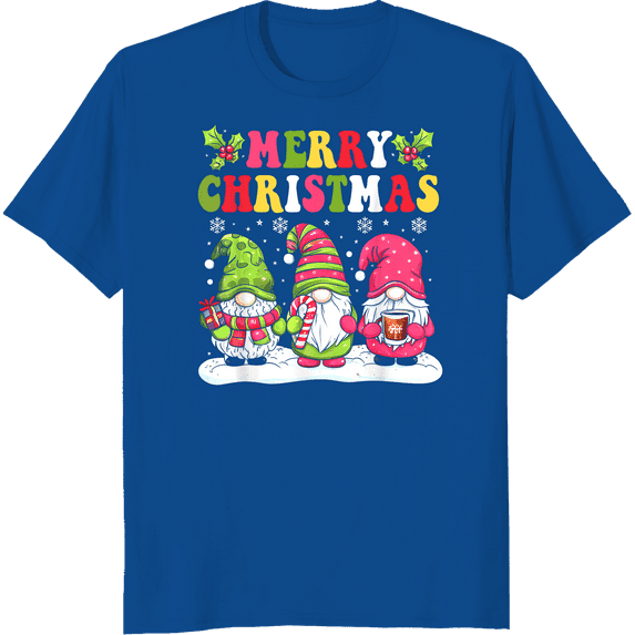 Groovy Merry Christmas Gnomes Lover Xmas Family Men Women T-Shirt ,Full ...