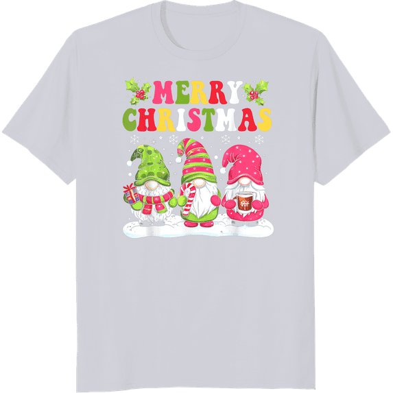Groovy Merry Christmas Gnomes Lover Xmas Family Men Women T-Shirt ,Full ...