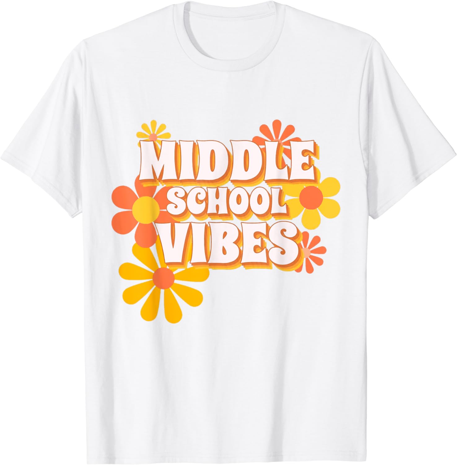 Groovy Middle School Vibes Retro Back To School Teacher Kids T-Shirt ...