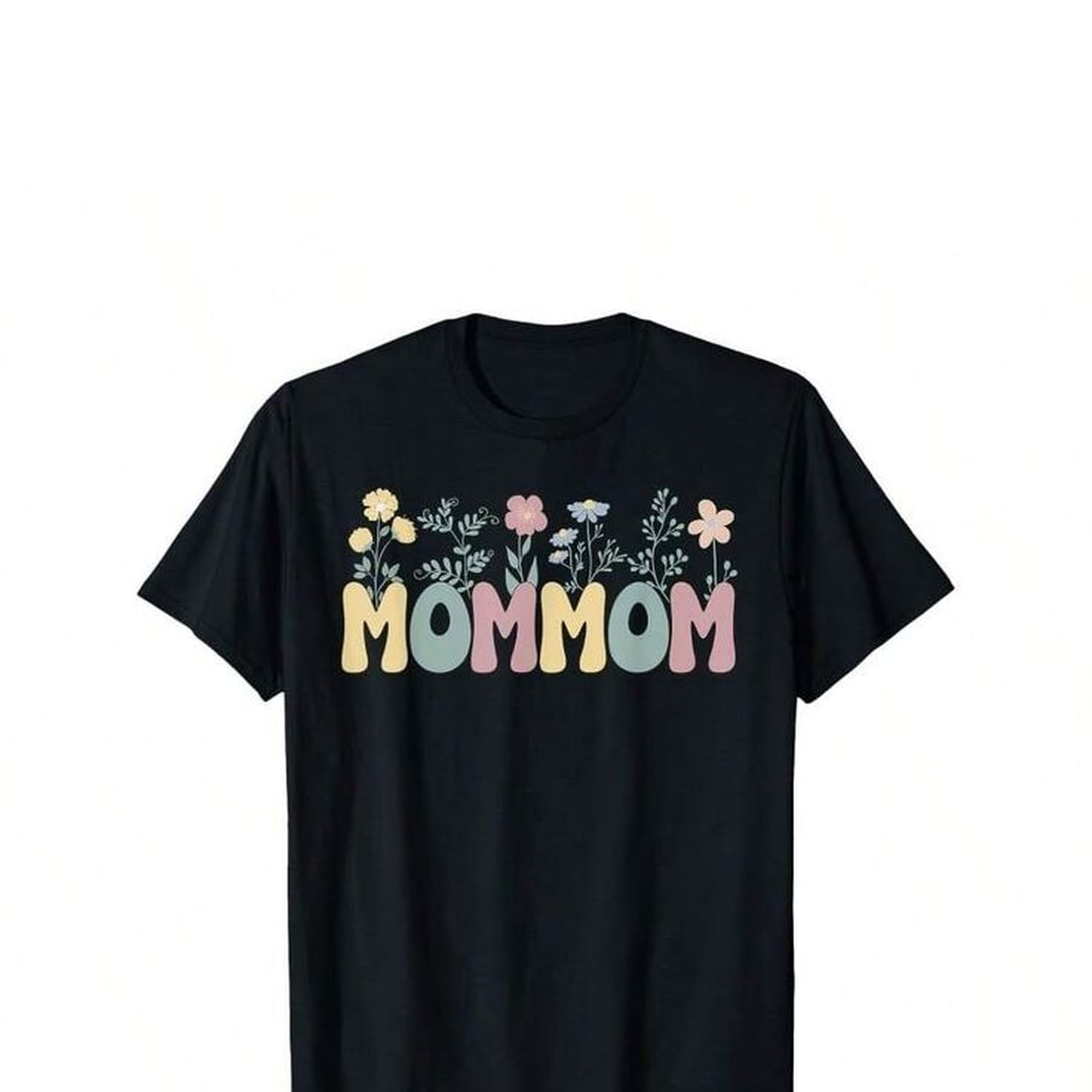 Groovy Mommom Floral Print T-S1Hirt - Black Relaxed Fiasual T1EE With ...