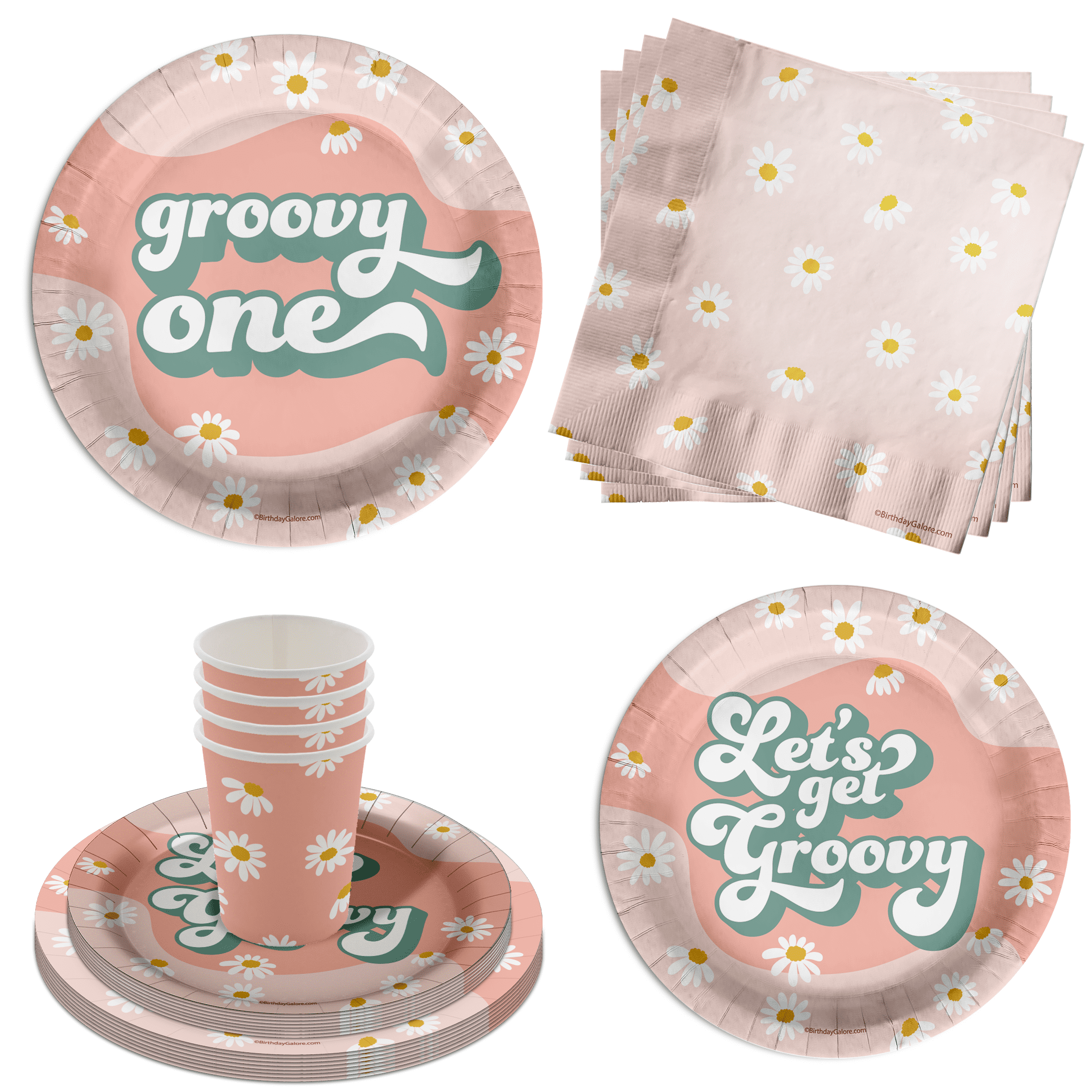 Birthday Galore Tableware Plates Cups Napkins Kit 1st Birthday Party ...