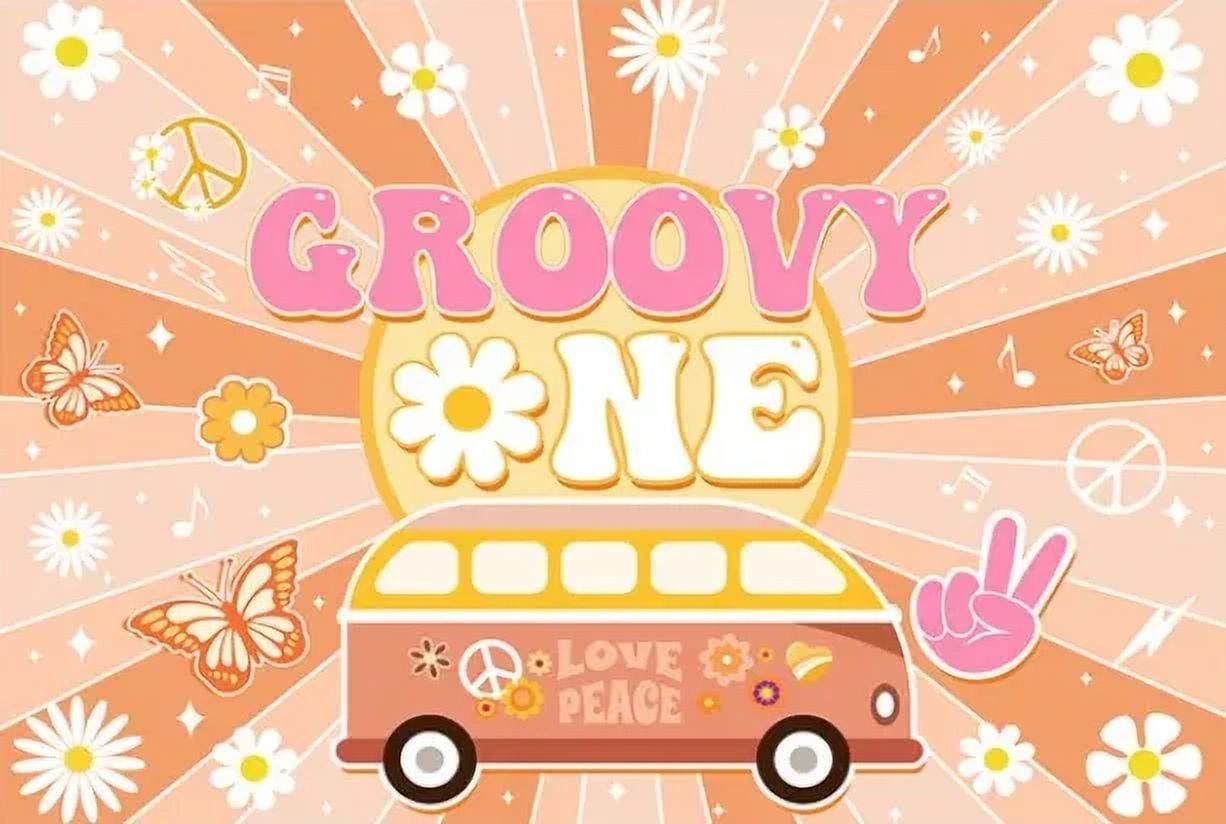 Groovy One Baby Birthday Backdrop Boho Daisy Girl 1st Birthday Party r ...