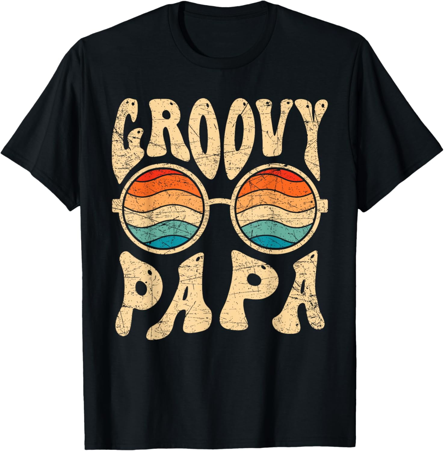 Groovy Papa 70s Aesthetic Nostalgia 1970's Retro Groovy Dad T-Shirt ...