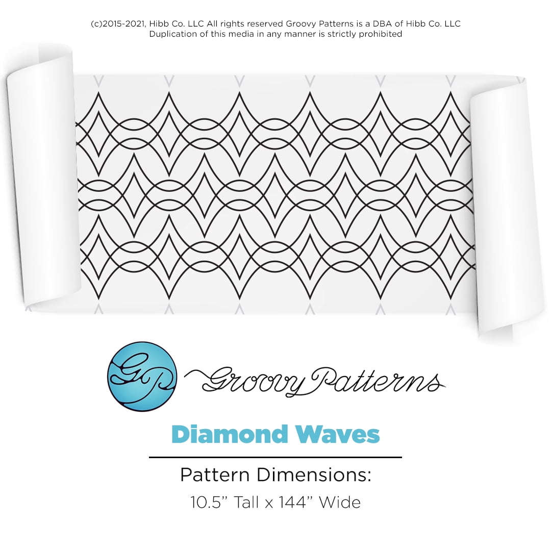 Groovy Patterns Longarm Quilting Pantograph - Diamond Waves Design ...