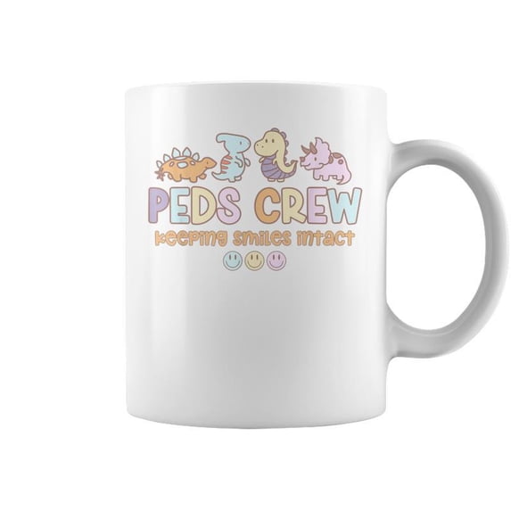 Groovy Peds Team Crew Keeping Smiles Intact Pediatric Nurse Coffee Mugs ...