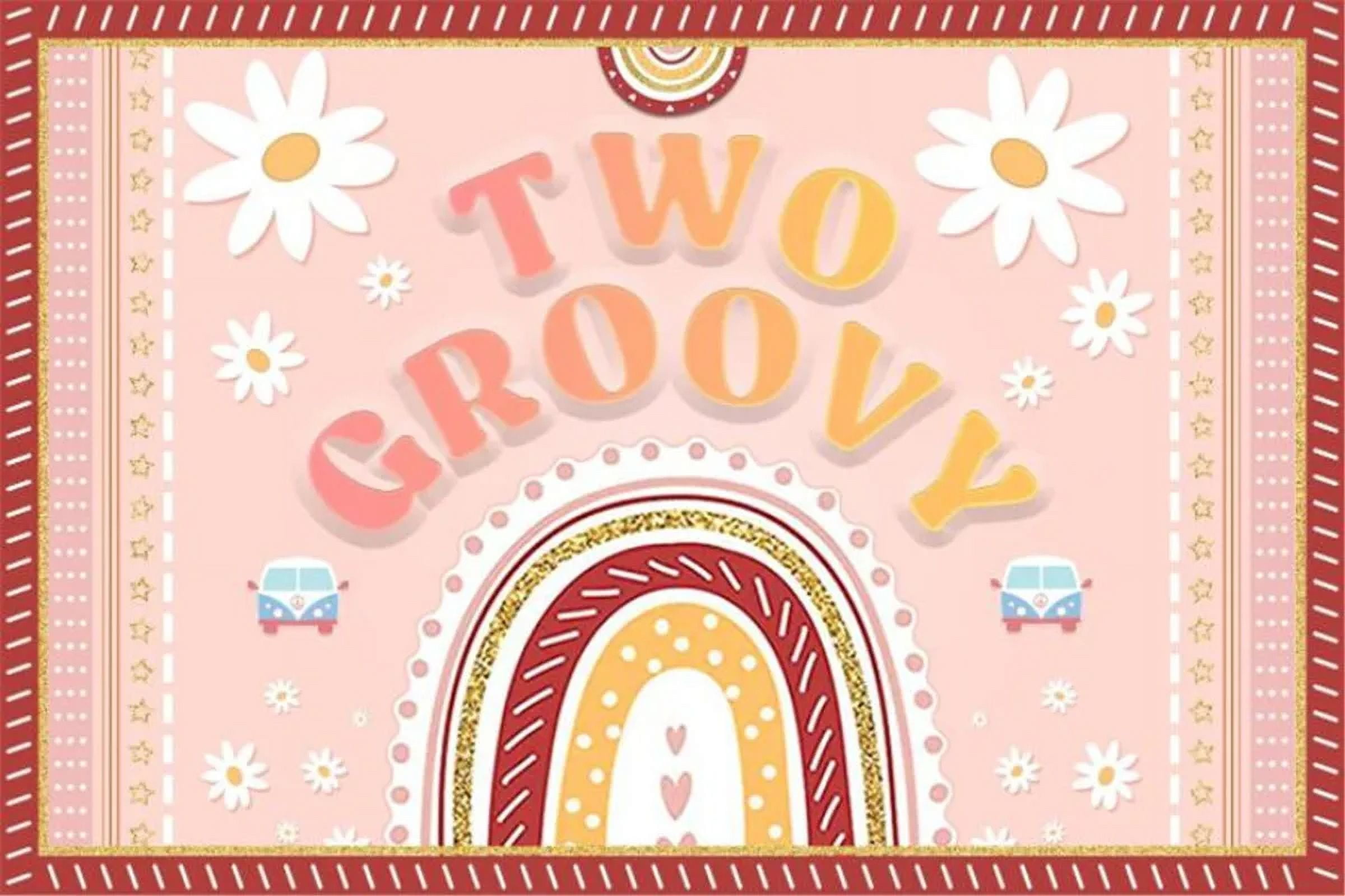 Groovy Photography Backdrop Banner Retro Hippie Boho Girl Birthday ...
