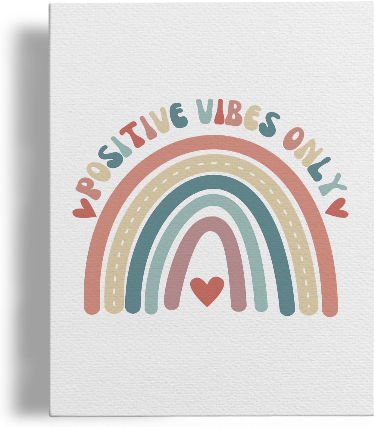 Groovy Positive Vibes Only Positivity Boho Rainbow Canvas Wall Art ...