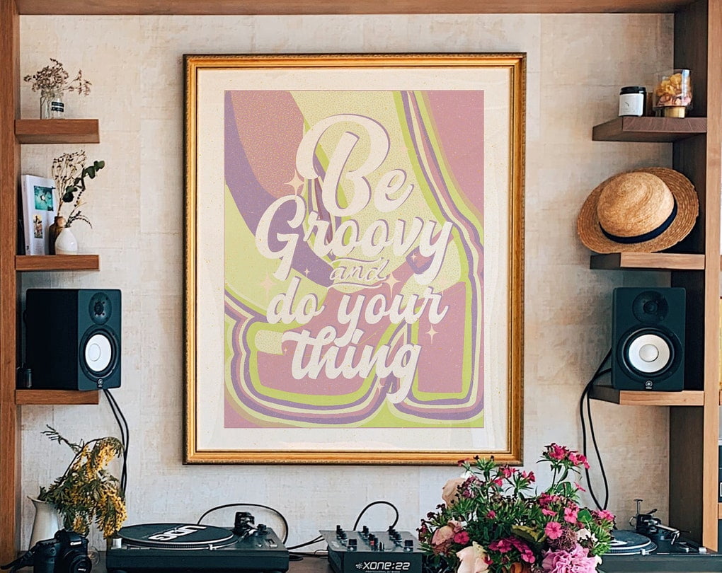 Be Groovy Poster, Do Your Thing Quote Poster, 70S Decor, Retro 70S Home ...