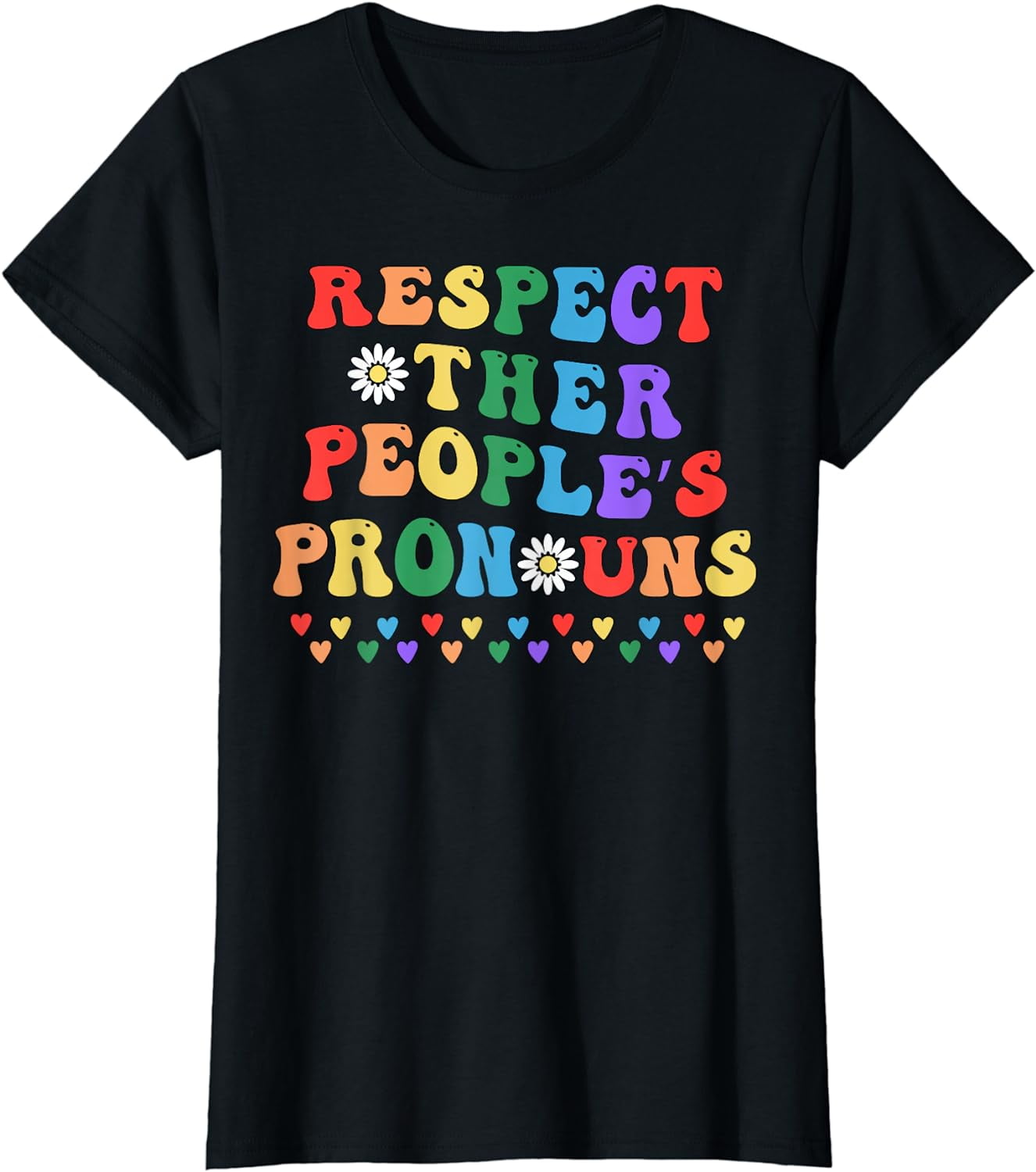 Groovy Respect Other People's Pronouns LGBT Pride Month T-Shirt ...