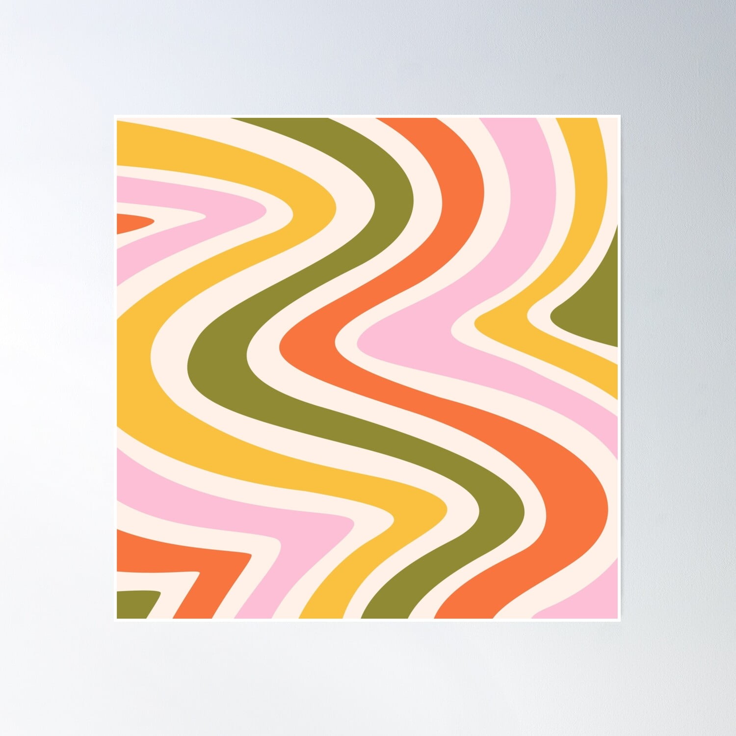 Groovy Retro 60S Design Poster Wall Art, Modern Wall Decor, 30x30 ...