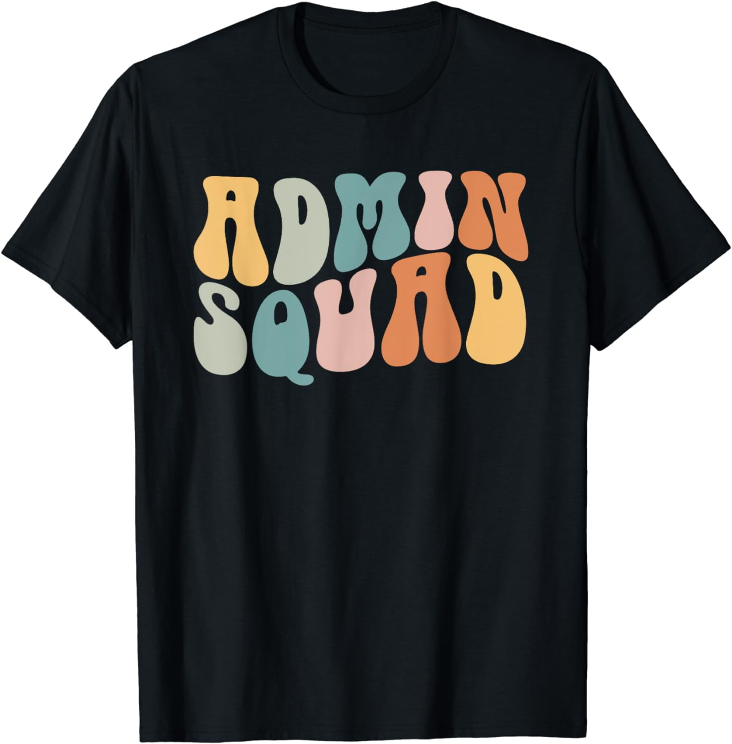 Groovy Retro Admin Squad School Secretary Retro Office Squad T-Shirt ...