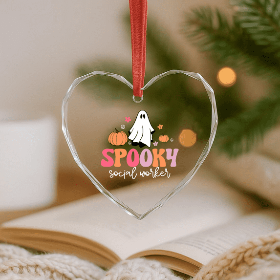 Groovy Retro Ghost Spooky Social Worker Costume Ornament Home ...