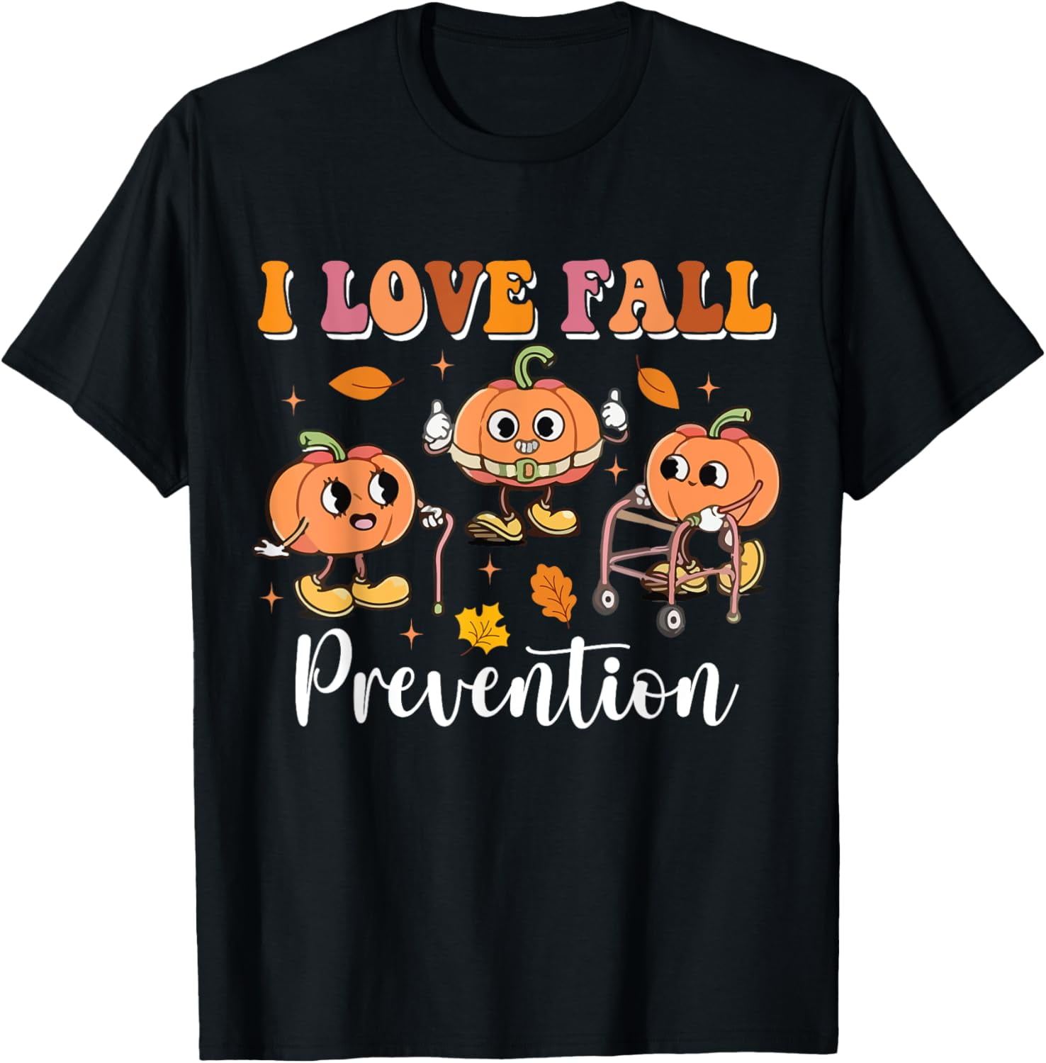 Groovy Retro I Love Fall Prevention Fall Physical Therapy T-Shirt ...