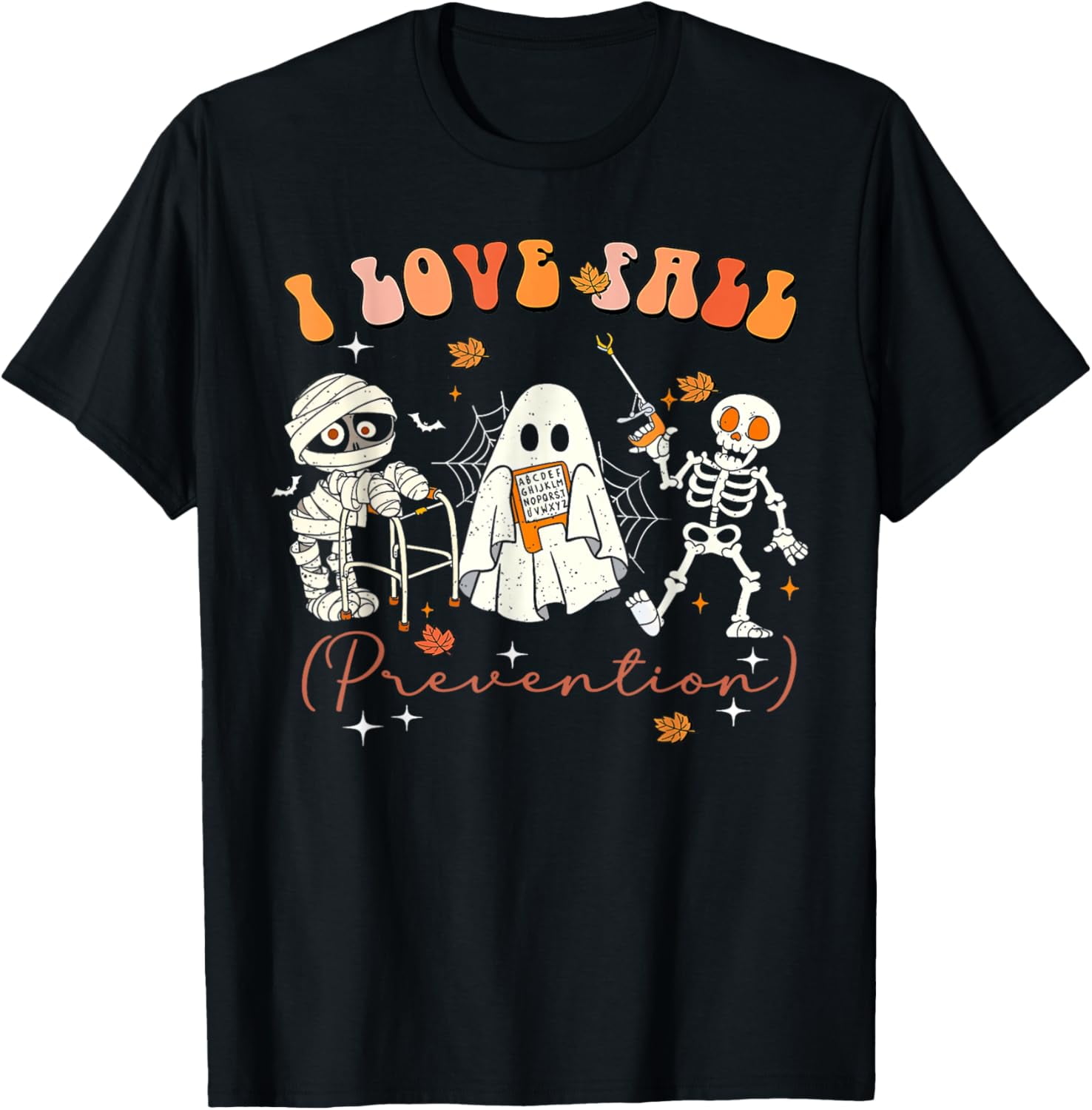 Groovy Retro I Love Fall Prevention Fall Physical Therapy T-Shirt ...