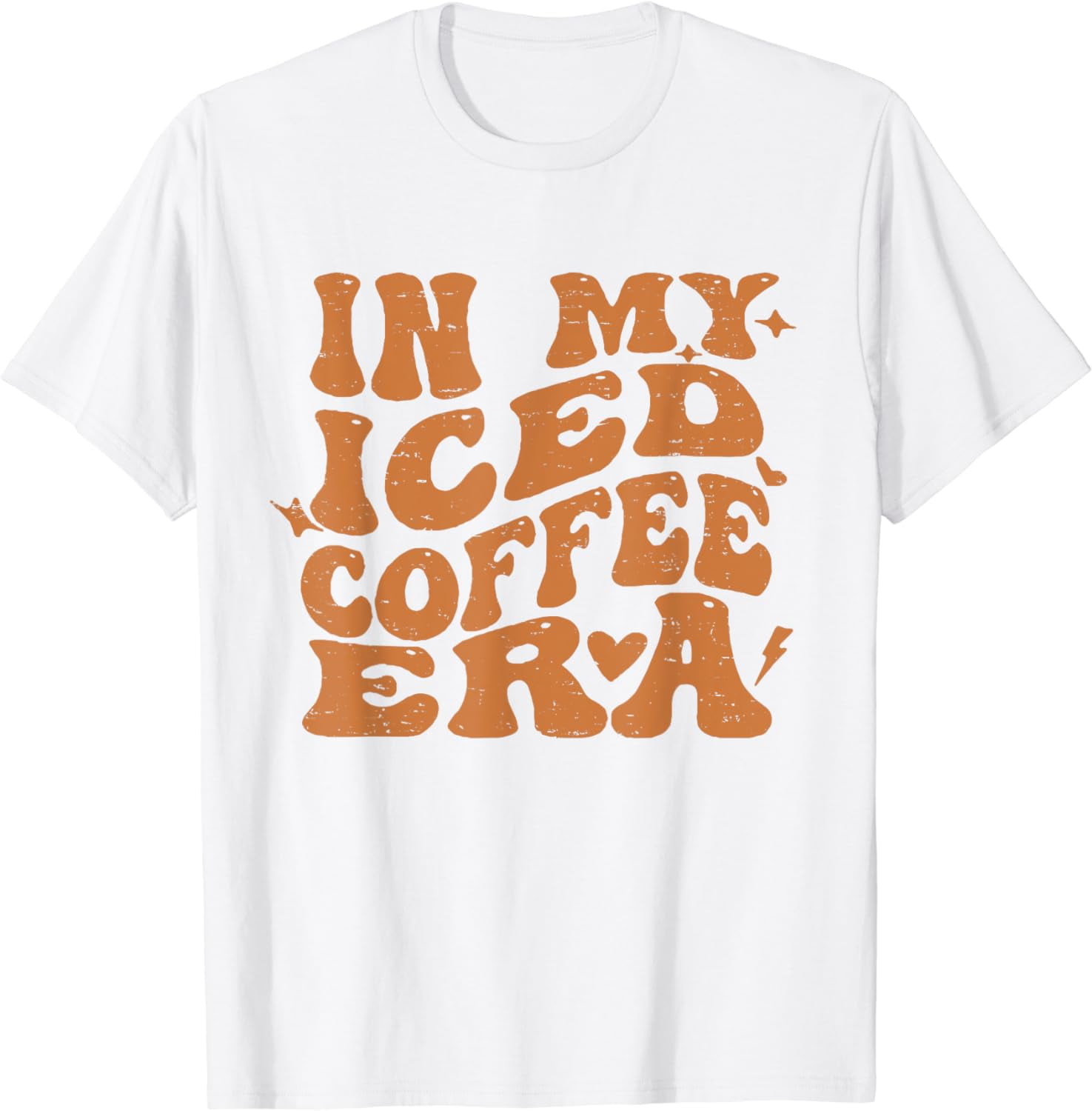 Groovy Retro In My Iced Coffee Era Funny Iced Coffees Lovers T-Shirt ...