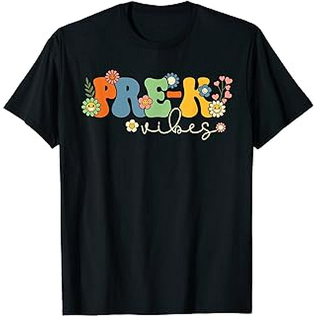 Groovy Retro Pre K Vibes First Day Of School Back To School T-Shirt ...