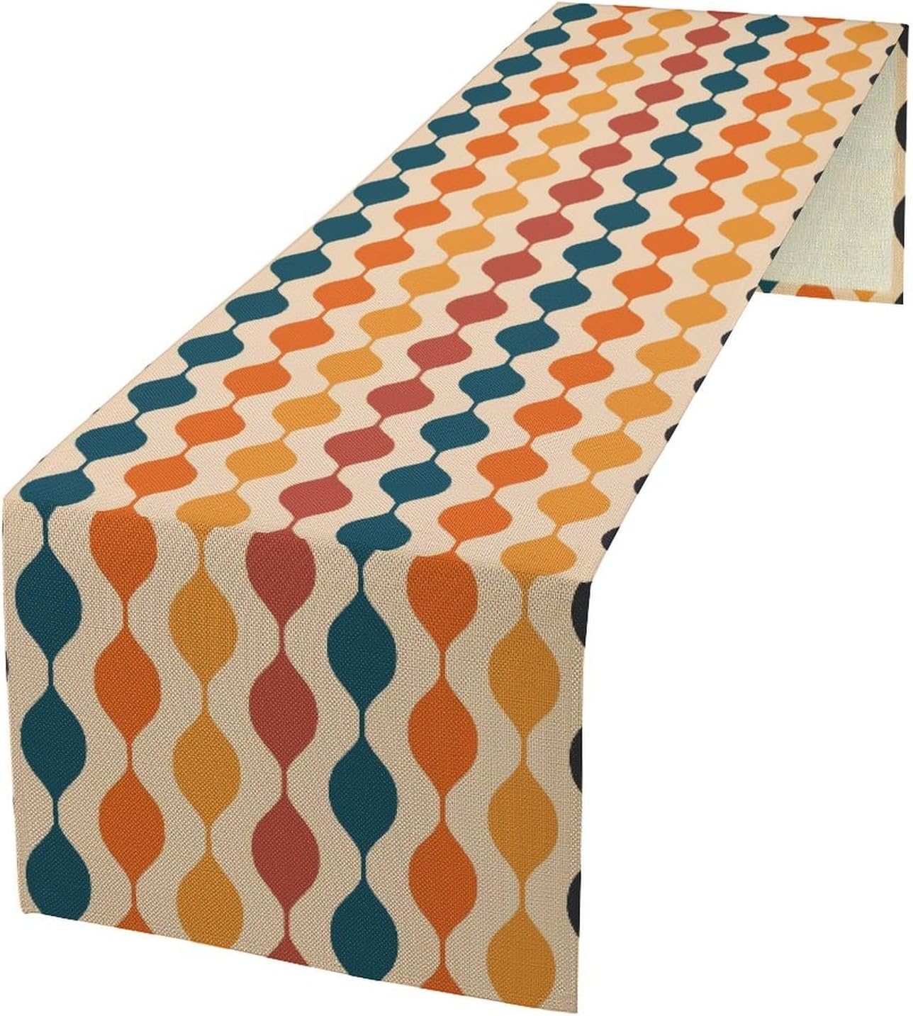 Groovy Retro Table Runner, Mid Century 60s 71s Style Abstract Geometric ...