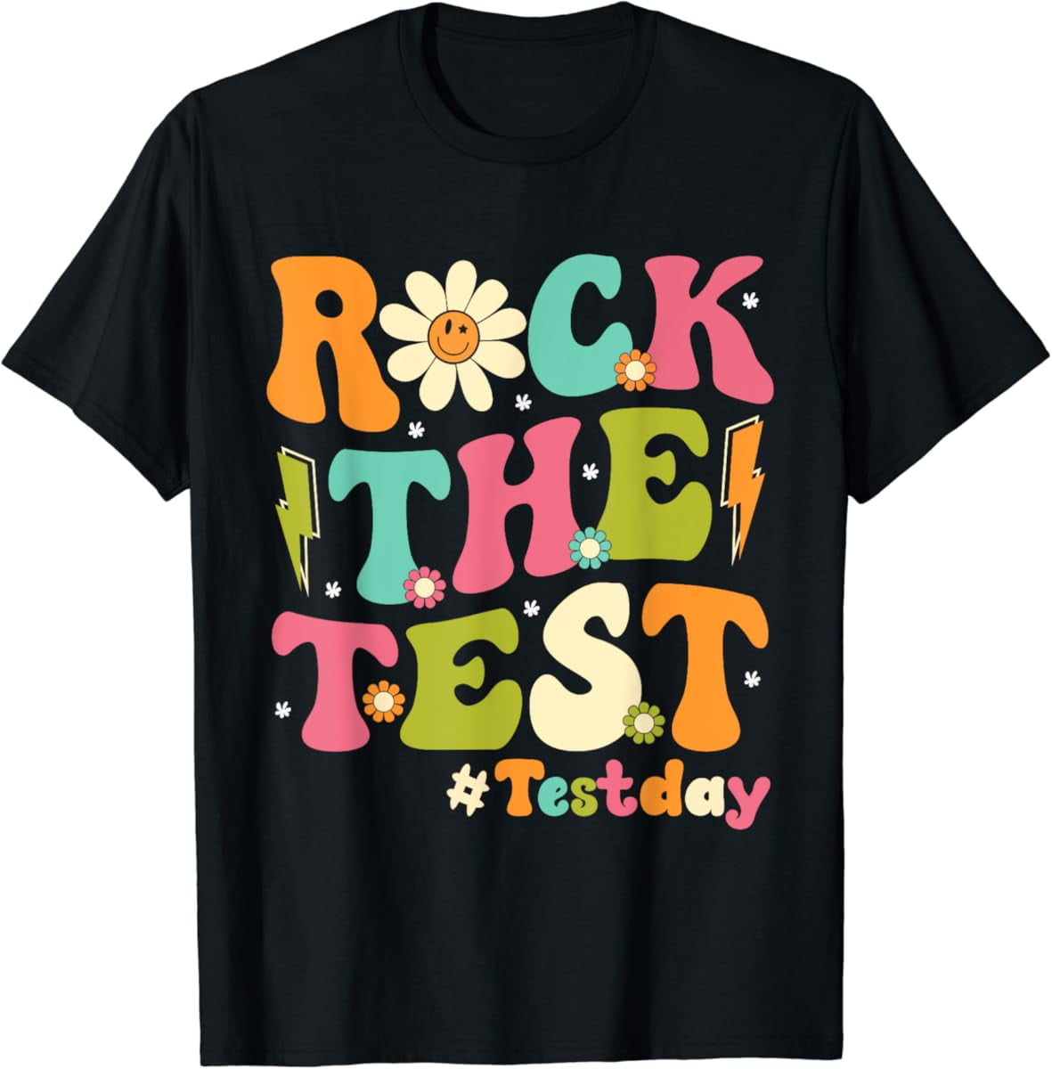 Groovy Rock The Test Motivational Retro Teacher Testing Day Unisex Men ...