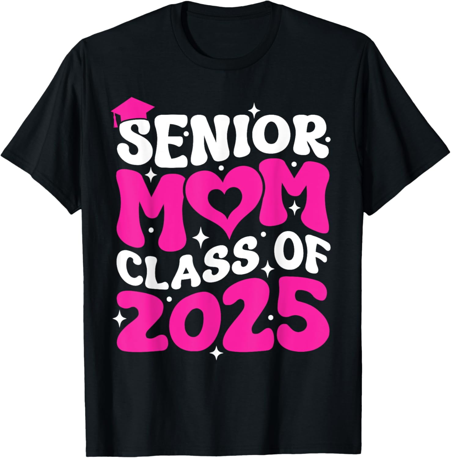 Groovy Senior Mom Class of 2025 Back To School Graduation T-Shirt ...