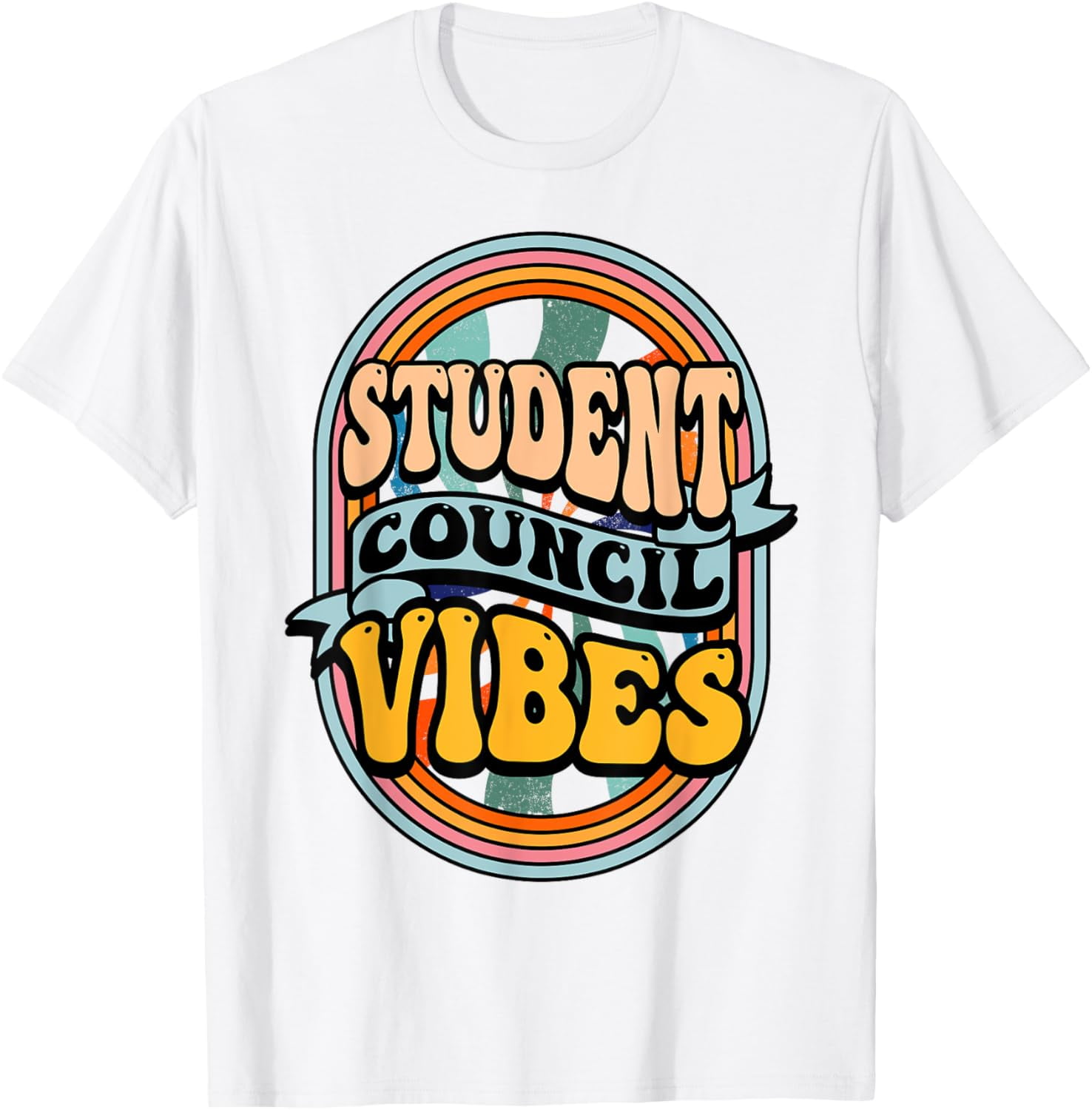 Groovy Student Council Vibes Retro School Student Council T-Shirt men ...