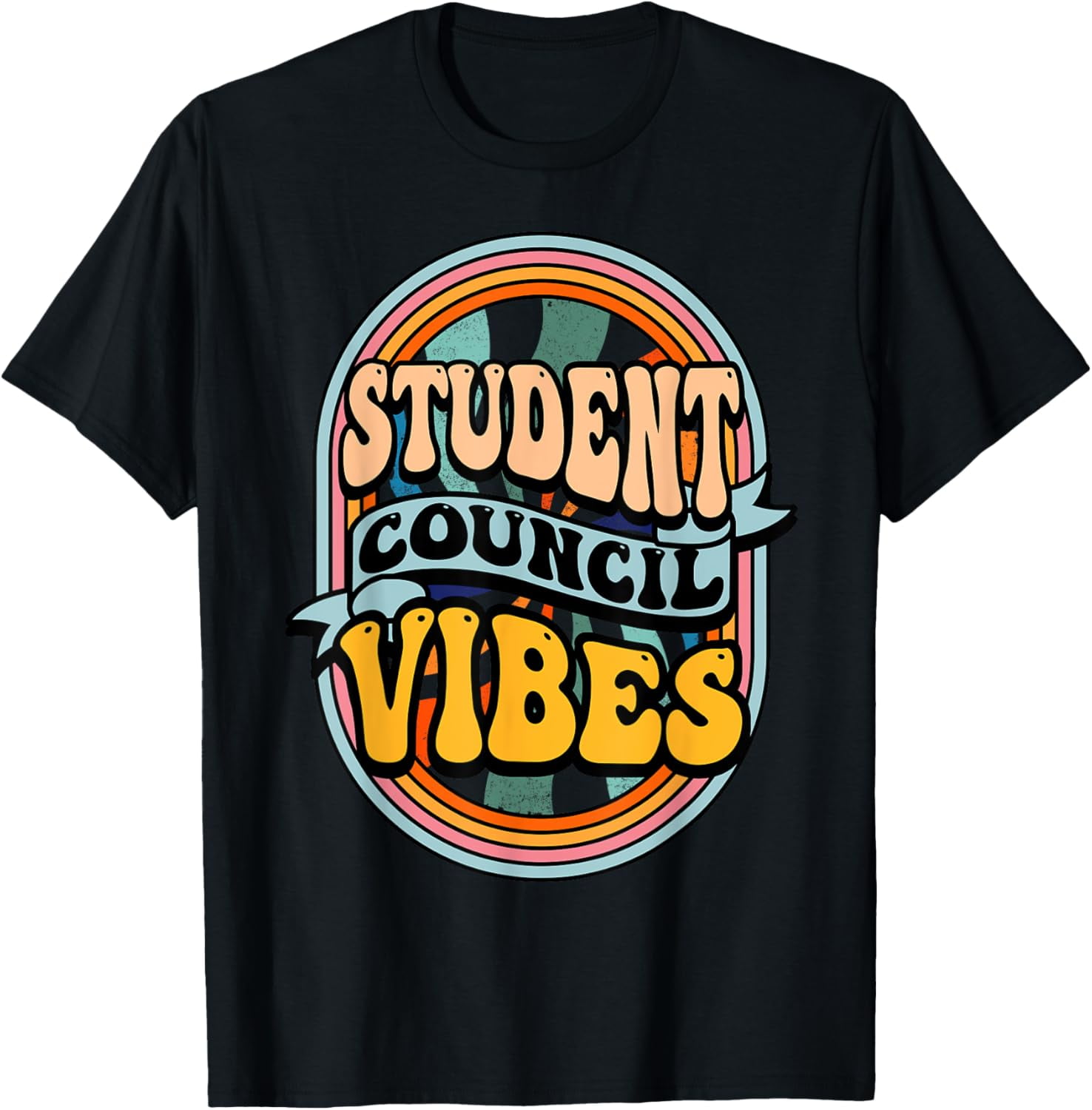 Groovy Student Council Vibes Retro School Student Council T-Shirt men ...
