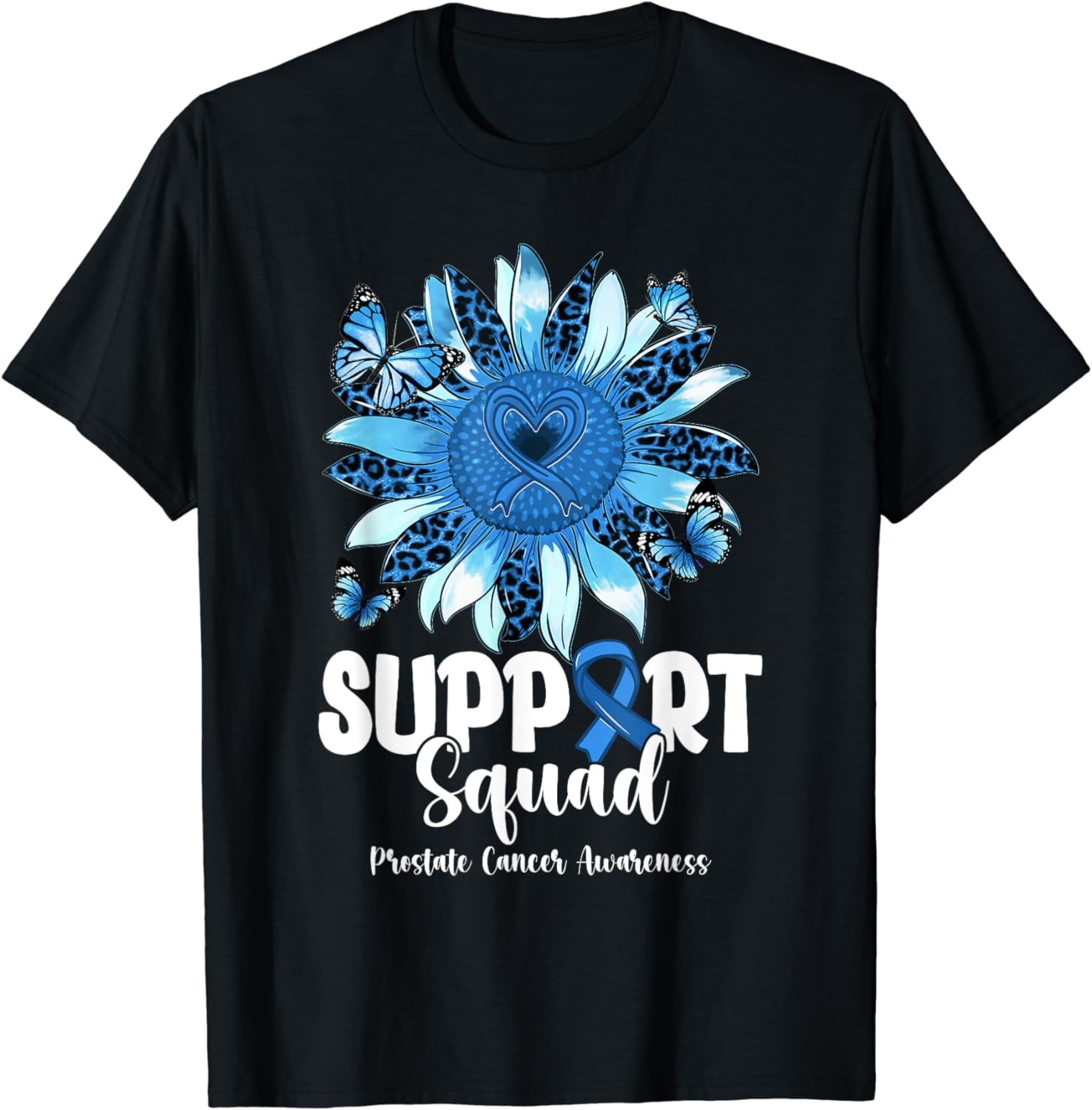 Groovy Support Squad Light Blue Ribbon Prostate Cancer T-Shirt ...