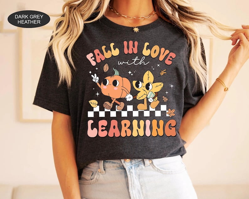 Groovy Teacher Shirt, Teacher Fall Shirt, Fall In Love With Learning ...