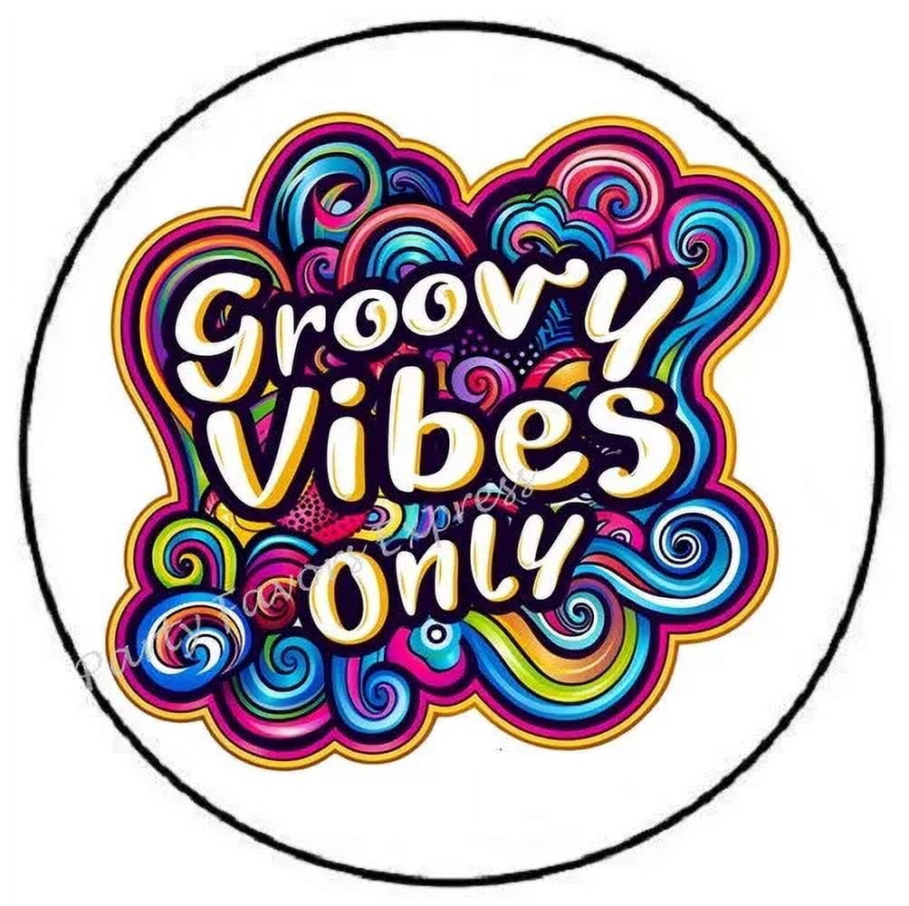 Groovy Vibes Only Stickers Party Favors Phone Decal Water Bottle ...
