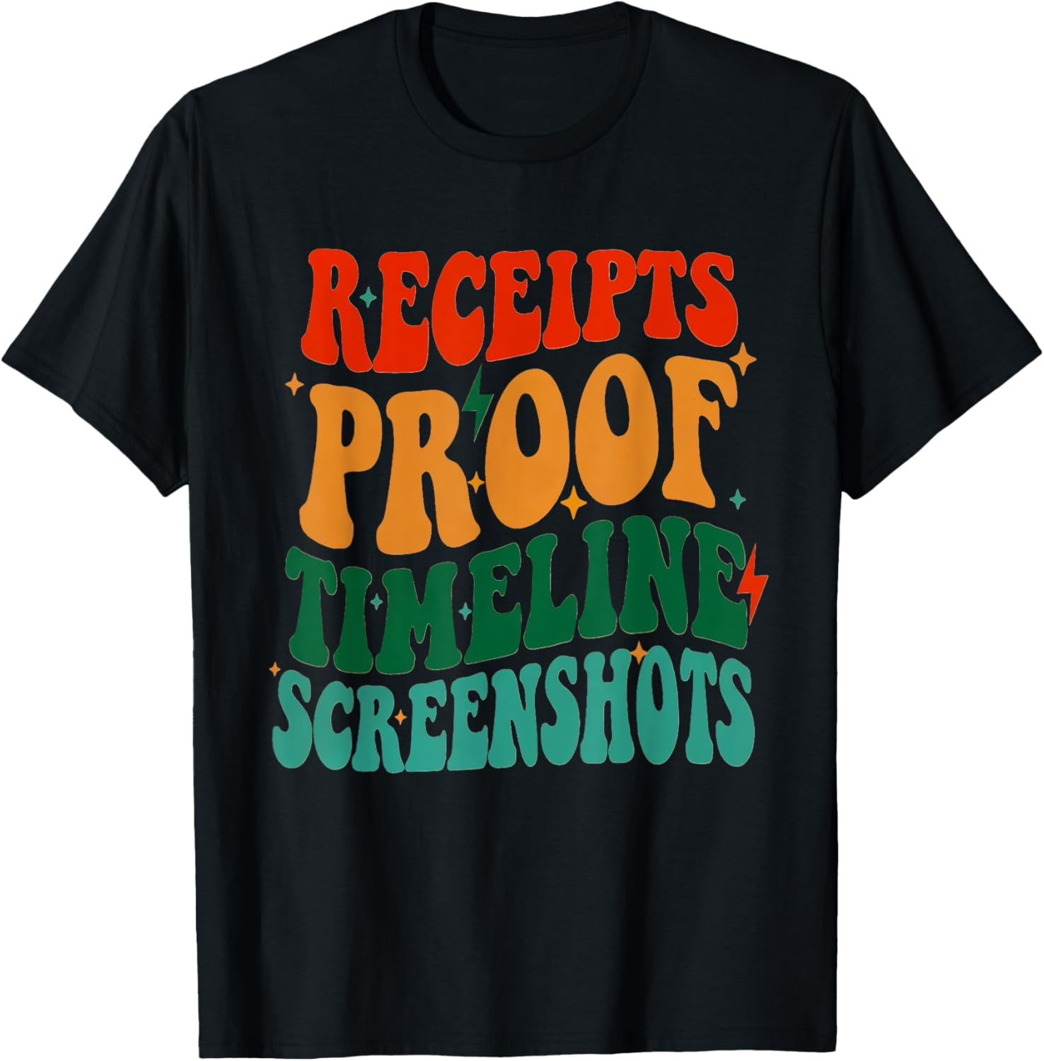 Groovy Vintage Receipts Proof Timeline Screenshots T-Shirt - Walmart.com