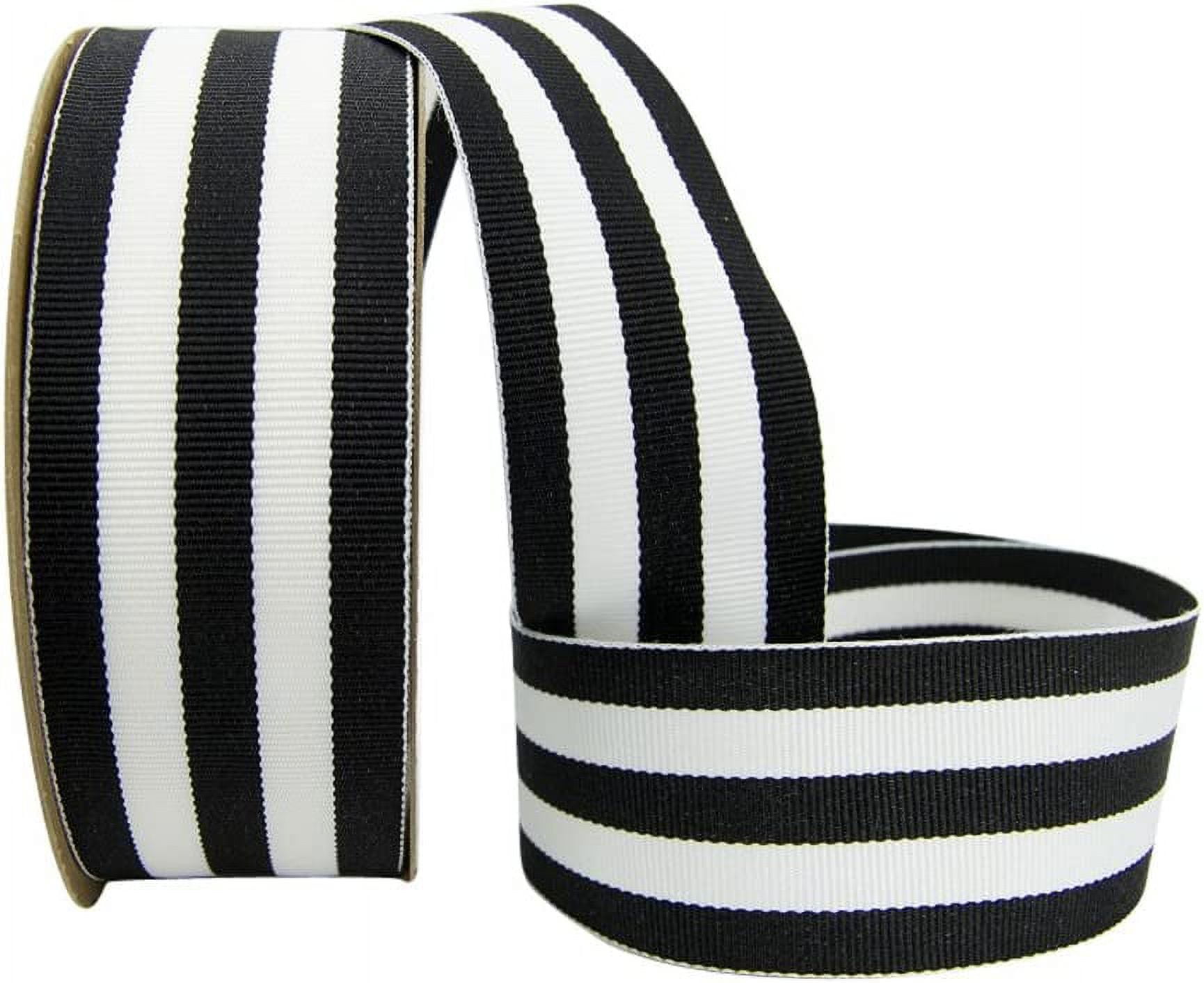 Grosgrain Mono Stripes 1-1/2 Inch Black 5 Yards 100% Polyester Ribbon ...