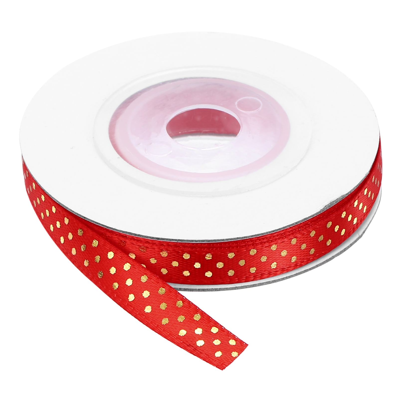 Grosgrain Ribbons 10 Yards 1/4 Inch Deep Red Gold Dots Ribbon for ...