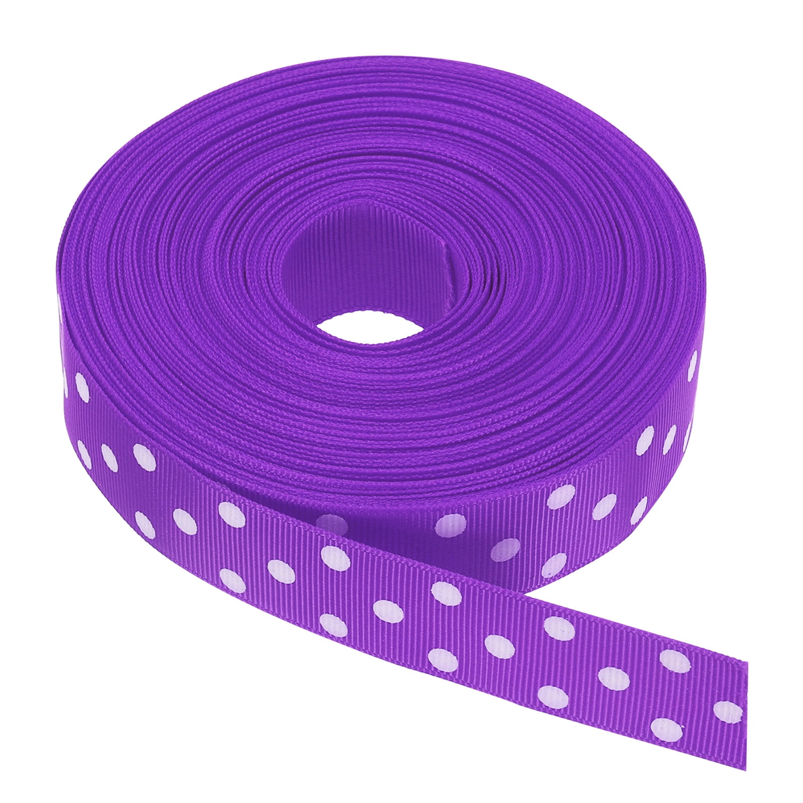 Grosgrain Ribbons 25 Yards 1 Inch Dark Purple with White Dots Ribbon ...