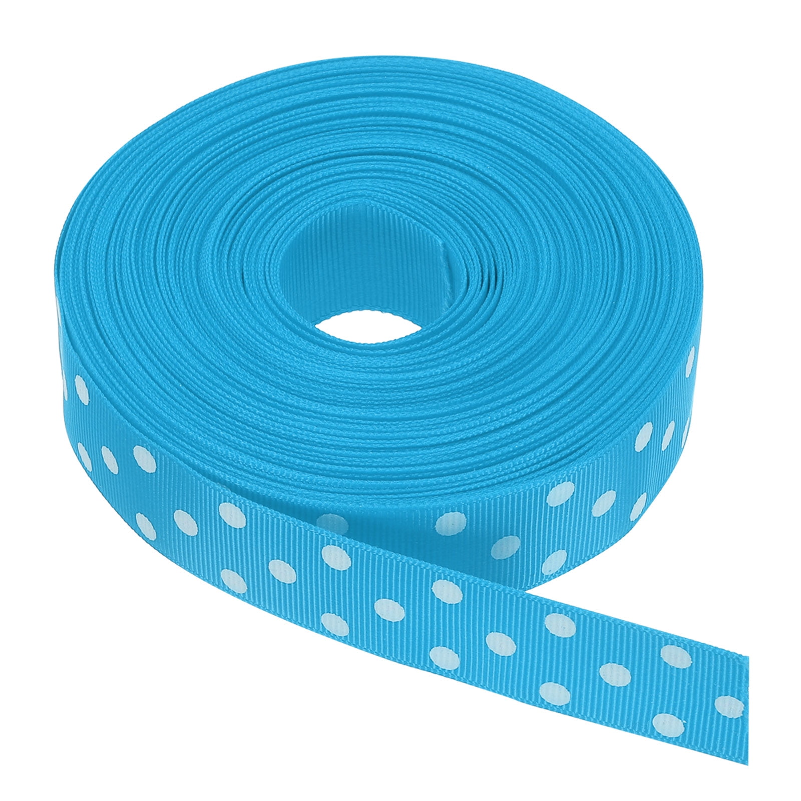 Grosgrain Ribbons 25 Yards 1 Inch Sky Blue with White Dots Ribbon Bow ...