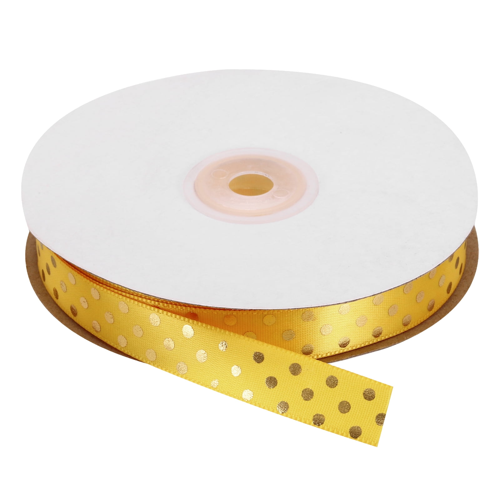 Grosgrain Ribbons 50 Yards 5/8 Inch Gold with Gold Dots for Crafts Gift ...