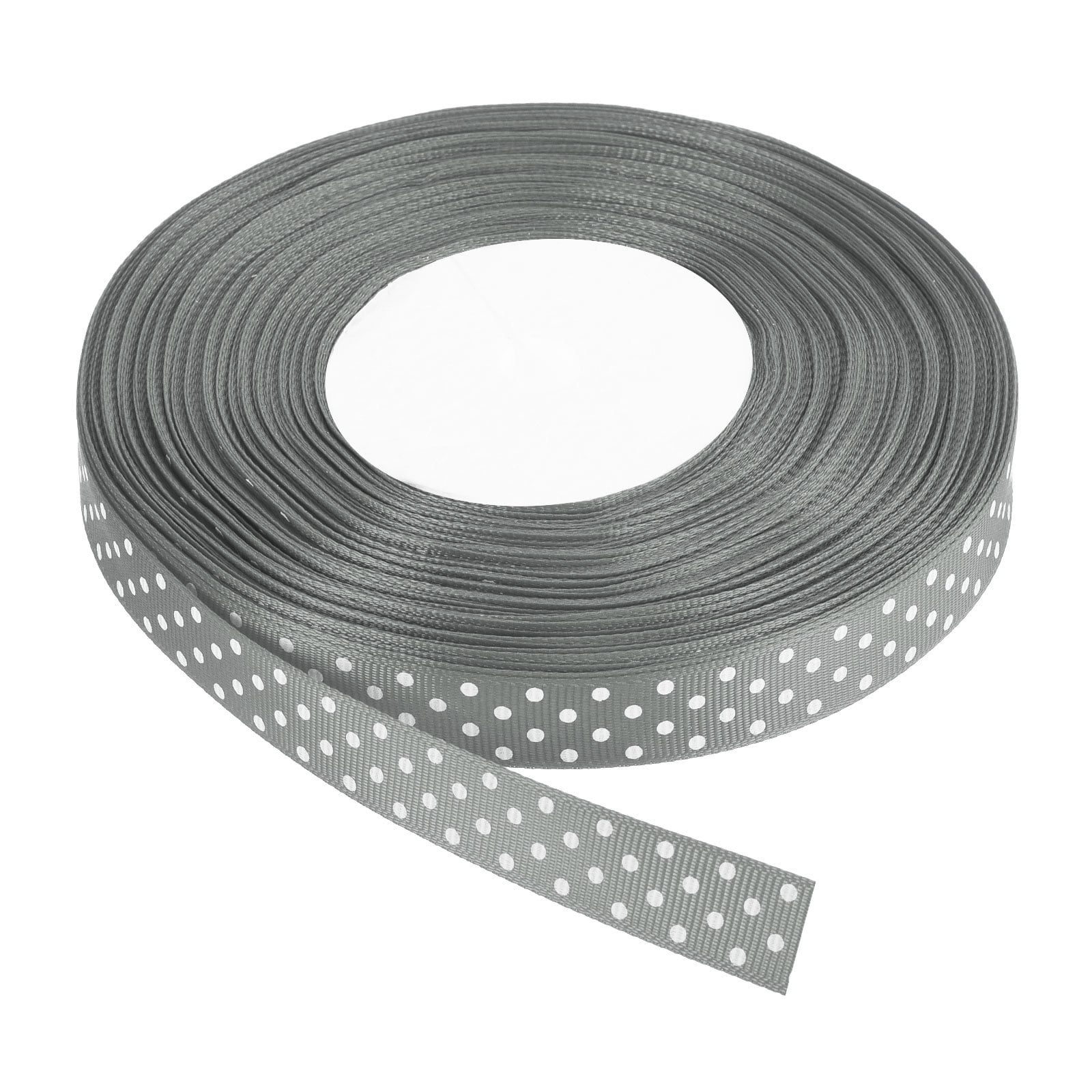 Grosgrain Ribbons 50 Yards 5/8 Inch Gray with White Dots Ribbon Bow ...